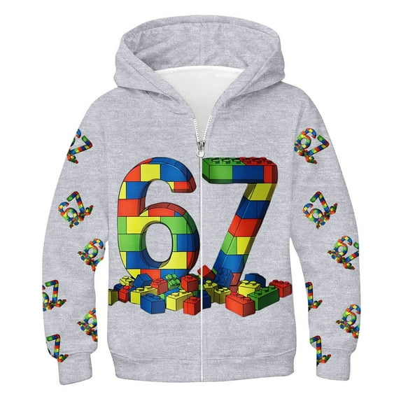 gcong Kids 67 Hoodie Boys Girls Sweatshirt Six Seven Zipper Jacket 6 7 ...