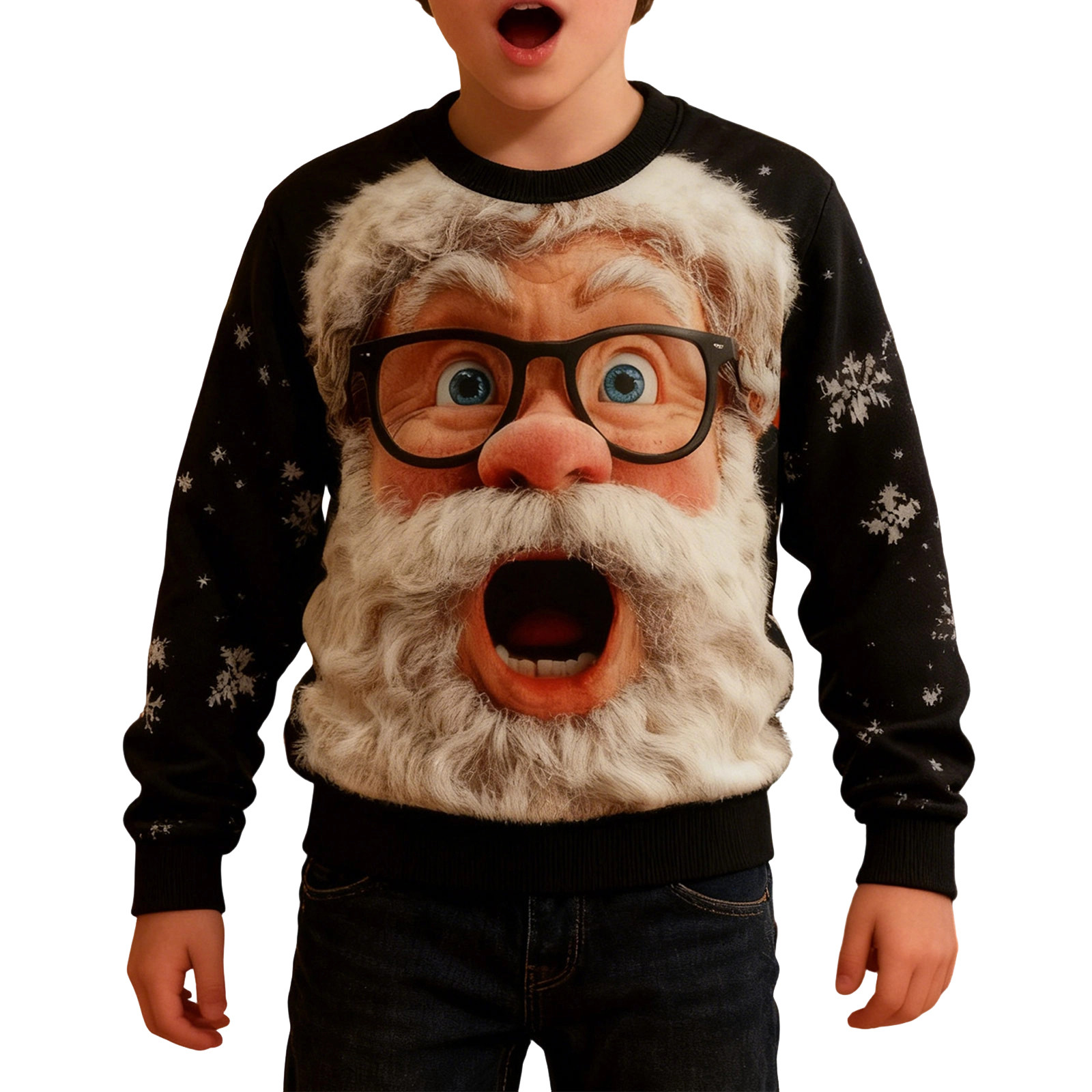 gcong Kids Christmas Santa Sweatshirts Crewneck Pullover Long Sleeve ...