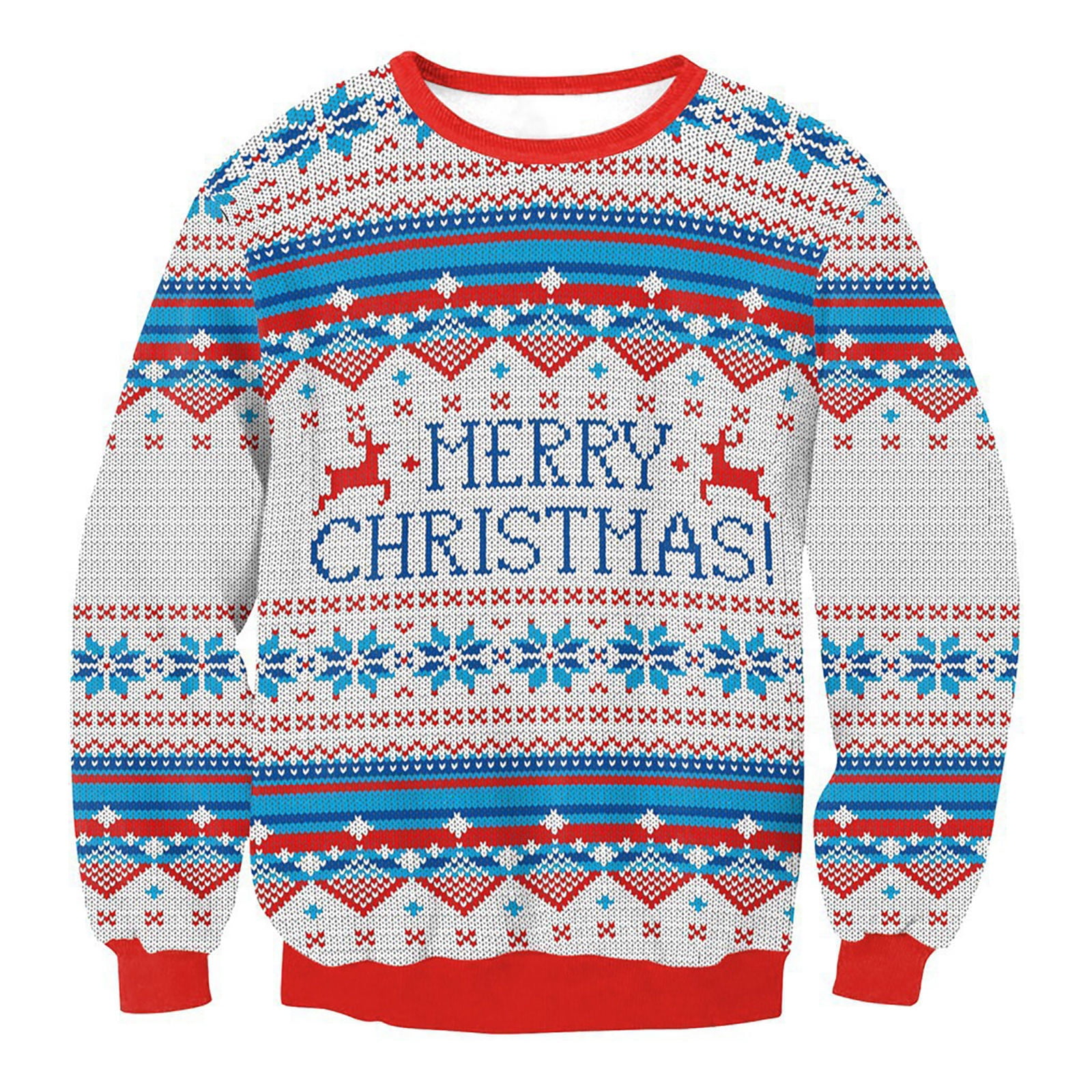 gcong Men's Christmas Funny Sweatshirt Loose Fit Adult Xmas 3D Print ...