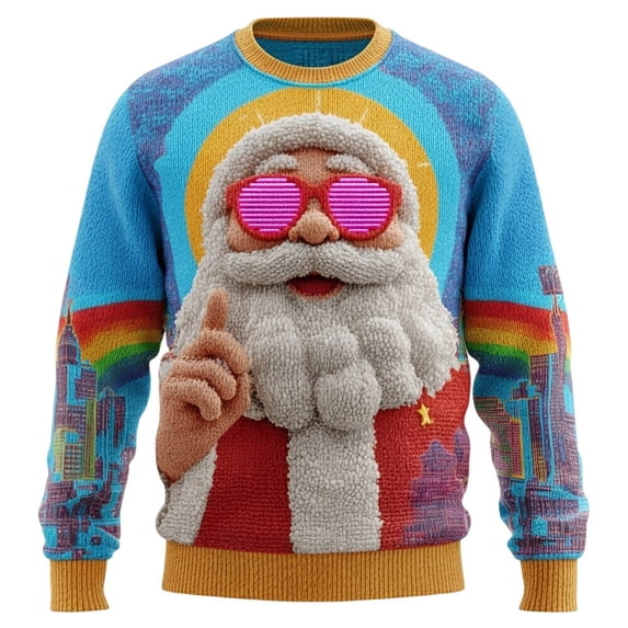 gcong Santa Christmas Sweaters for Men 2025 Funny Christmas Sweatshirts ...