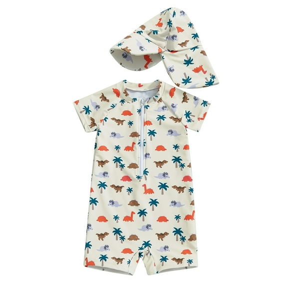 gcong Shark Swimsuit Cartoon Printed Toddler Boy Rash Guard Beach ...