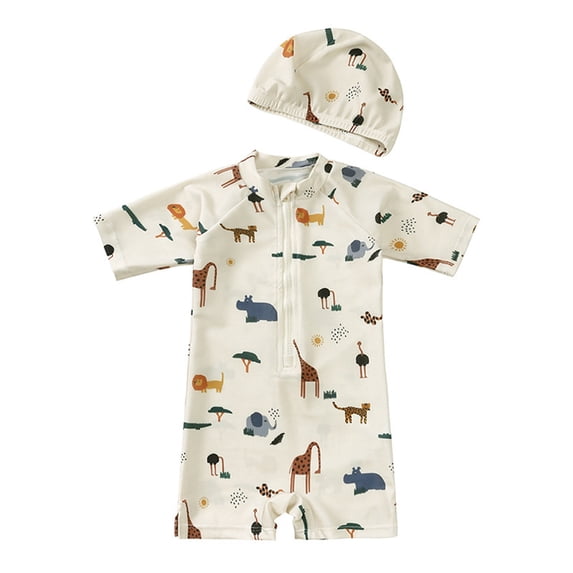 gcong Teen Swimsuits Cartoon Print Rash Guard for Boys Swimwear Toddler ...