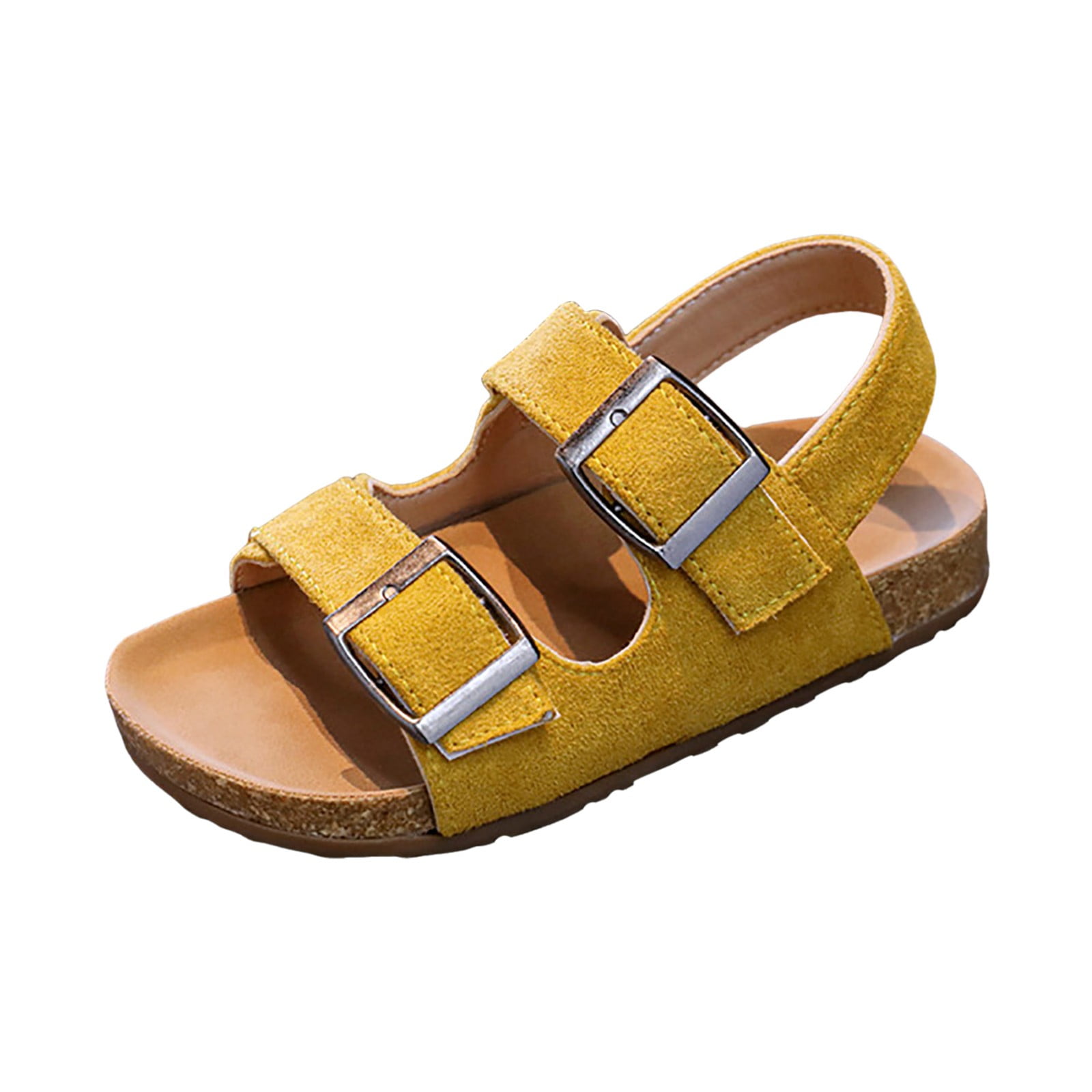 gdxvjhbj Girls Sandals with Cork Footbed Adjustable Buckle Casual ...