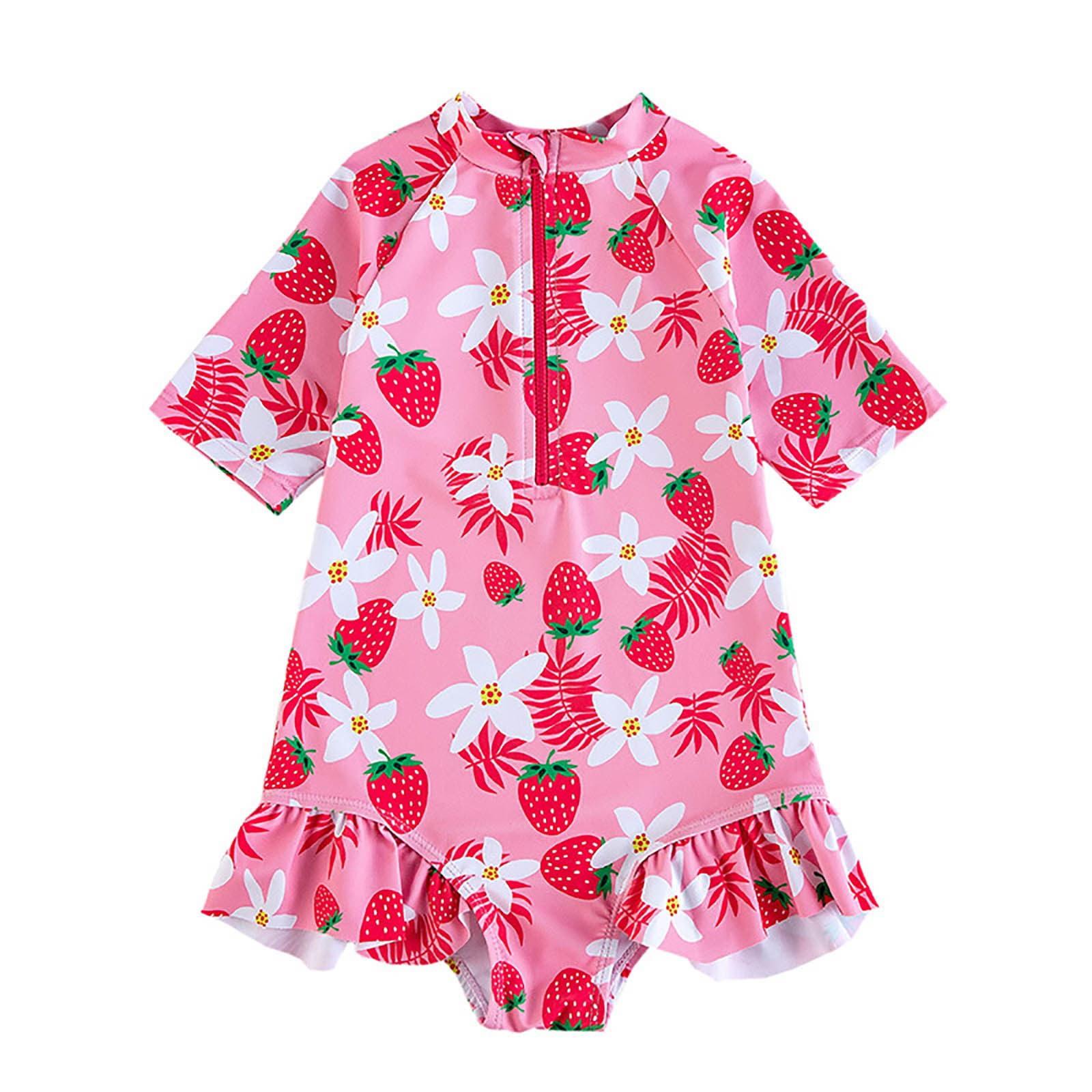 gdxvjhbj Girls Swimsuit Girls One Piece Swimsuit One Shoulder Ruffle ...