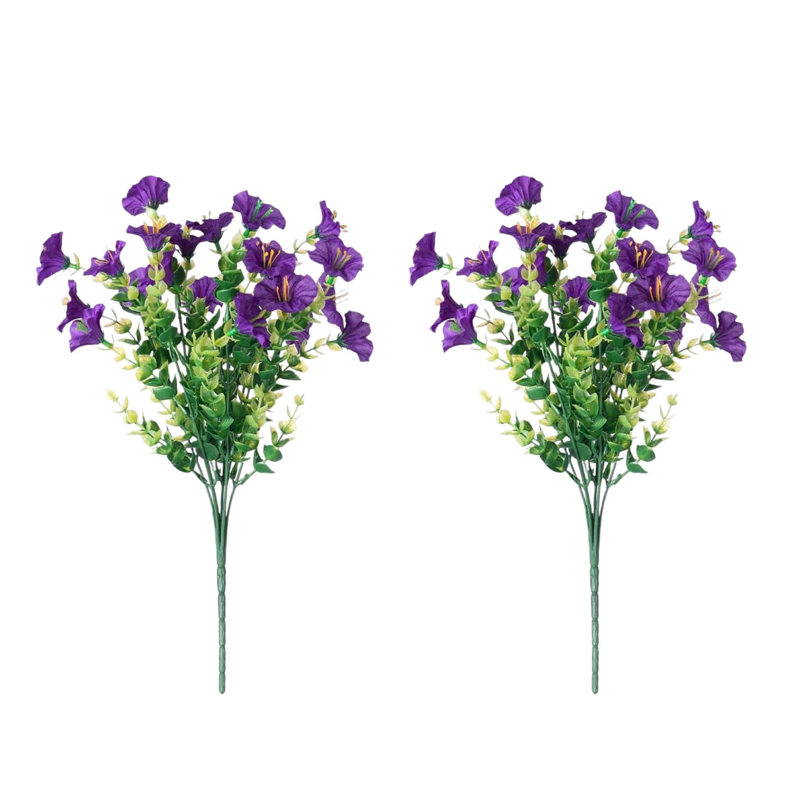 geerera 2 Pcs Artificial Flower Violets,No Fade Faux Plastic Shrubs ...