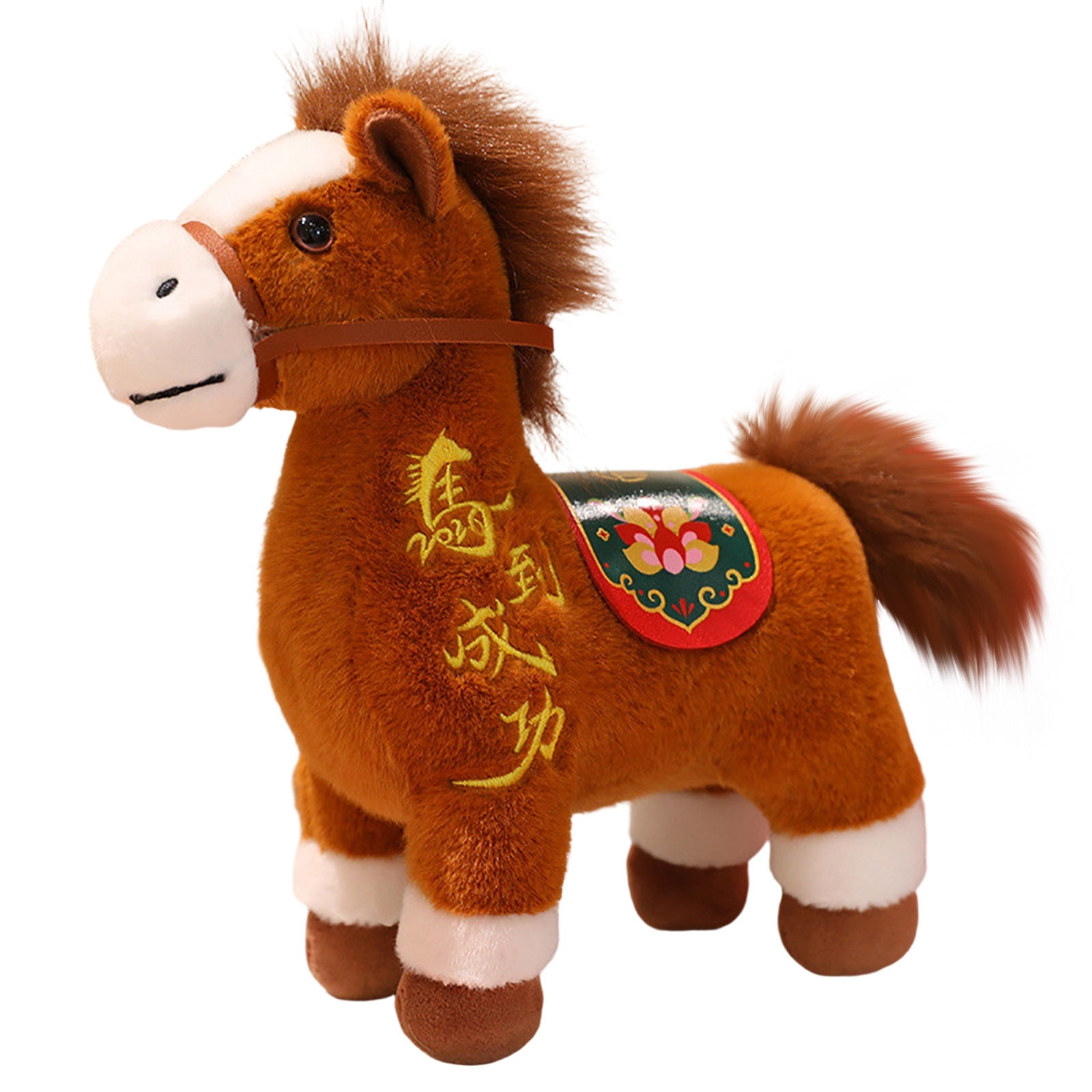 geerera 2026 Horse Zodiac Plush Mascot, Red Chinese New Year Horse Doll ...