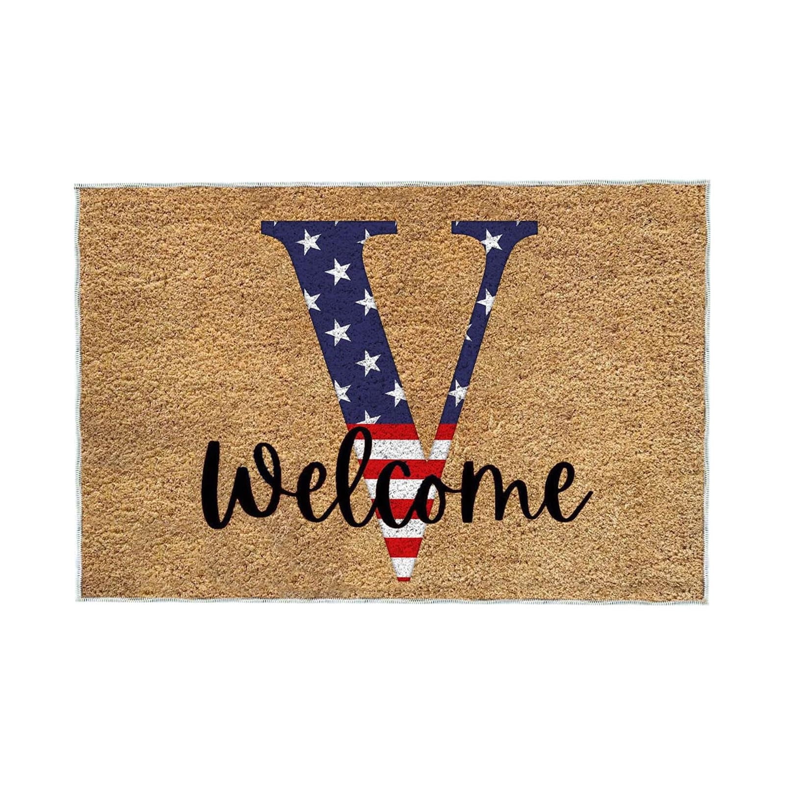 geerera 4th Of July Door Mat Patriotic Alphabet Doormat Entryway Rug Welcome Independence Day ...
