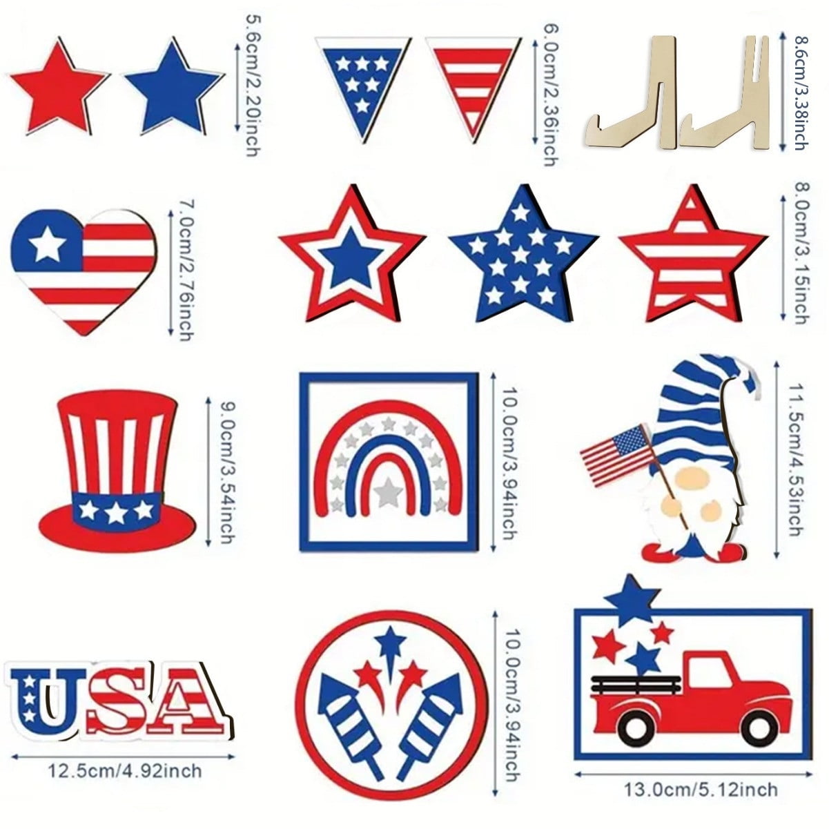 geerera 4th of July Tiered Tray Decor Set,Independence Day Layered Tray ...