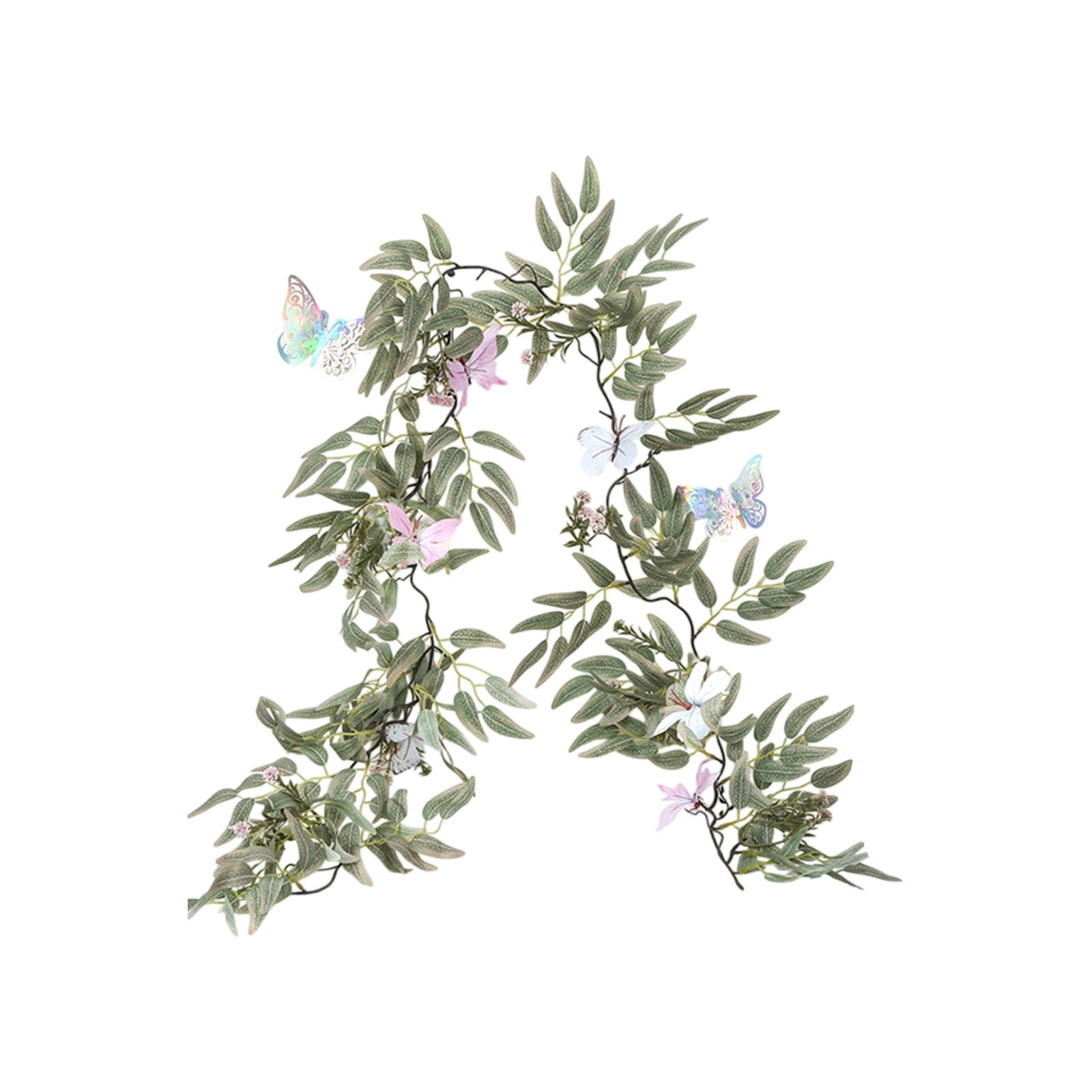 geerera 5.9 Ft Artificial Willow Garland with Flowers and Butterflies ...
