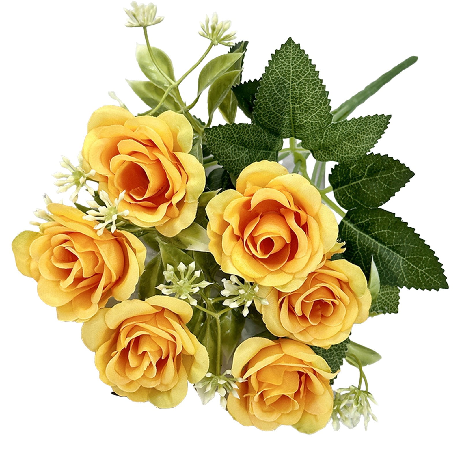 geerera 6 Flower Head Artificial Rose Bouquet Silk Roses Flowers ...