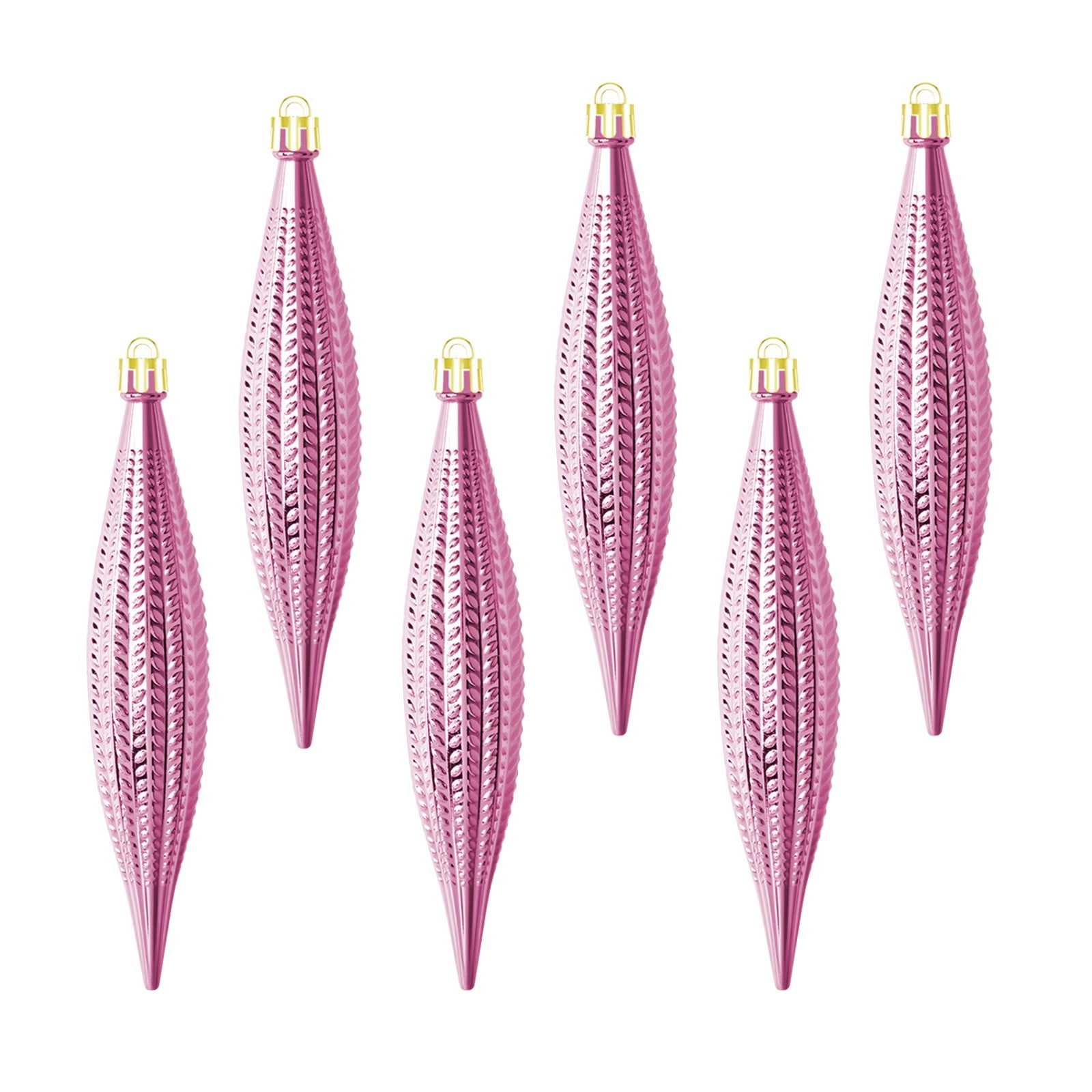 geerera 6-Piece Plastic Finial Drop Ornaments, 6.3 Inch Shatterproof ...