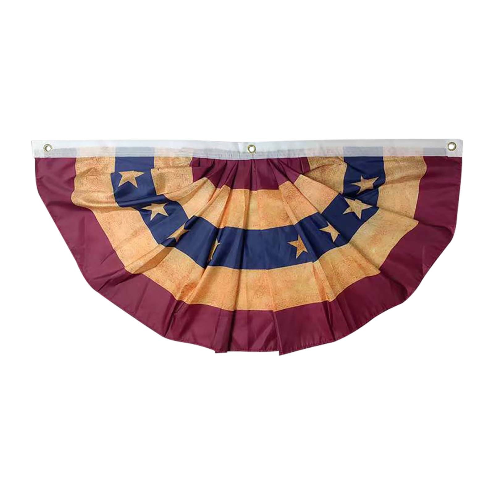 geerera American Pleated Fan Flags, USA Patriotic Flag Bunting Half Fan ...