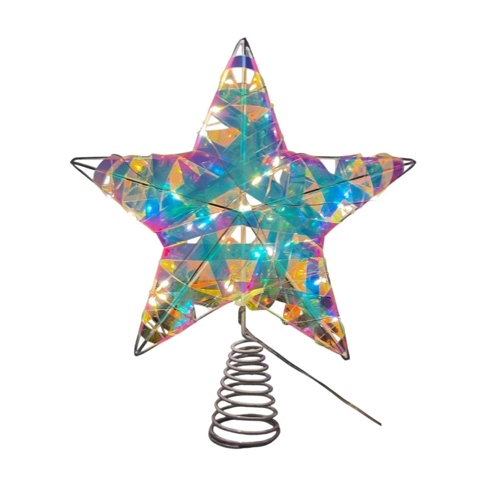 geerera Christmas Tree Topper Star with LED Lights, Metal Lighted Star ...