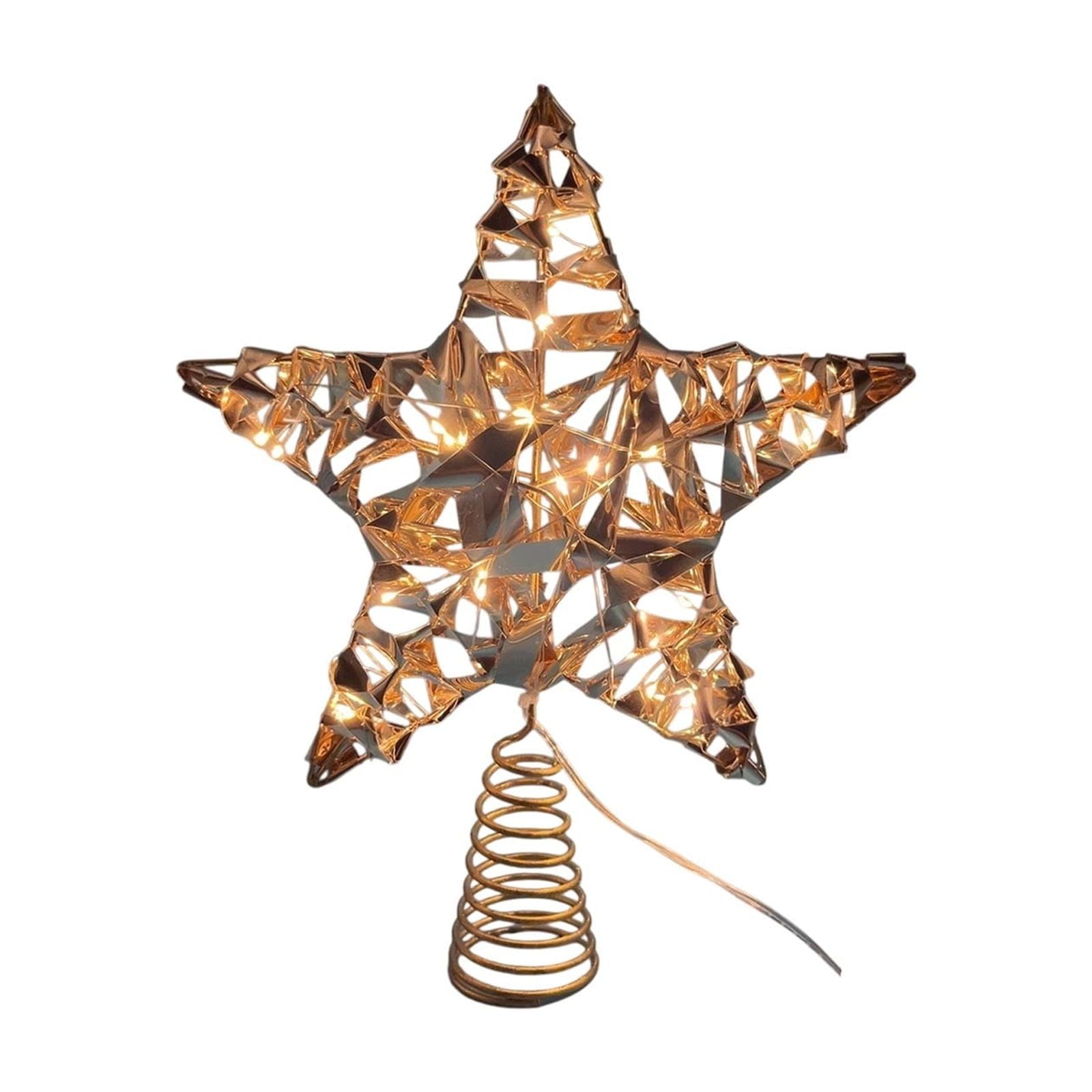 geerera Christmas Tree Topper Star with LED Lights, Metal Lighted Star ...