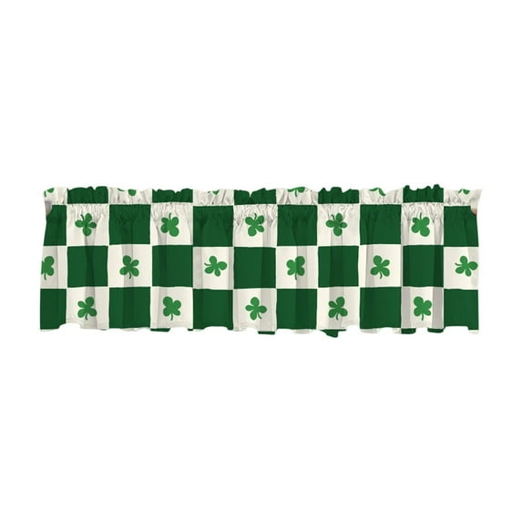 geerera Clover Window Valance, 54"x18" Green Shamrock Print Valance ...