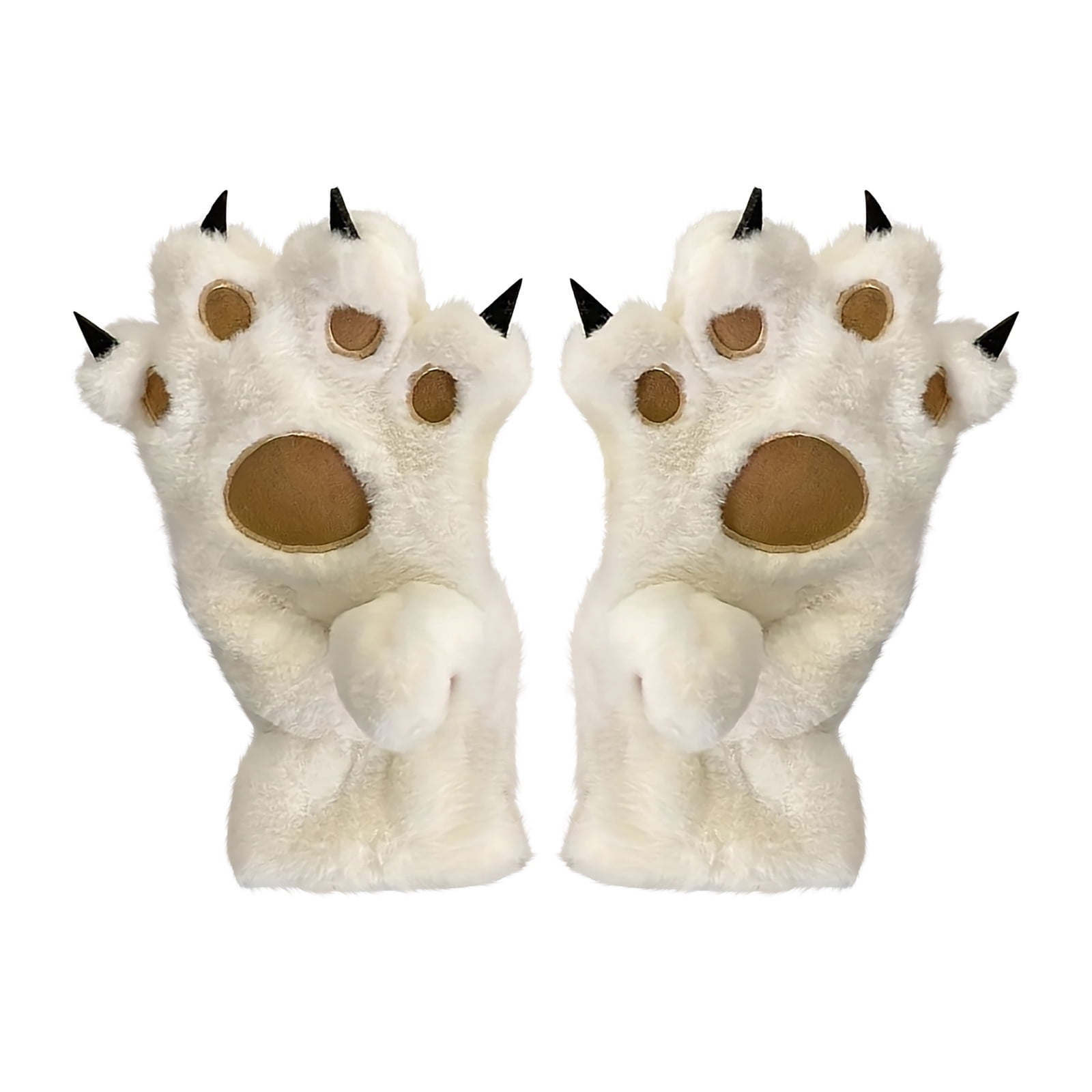 geerera Cute Animal Paw Gloves, Furry Mittens with Claws, Fox Dog Cat ...