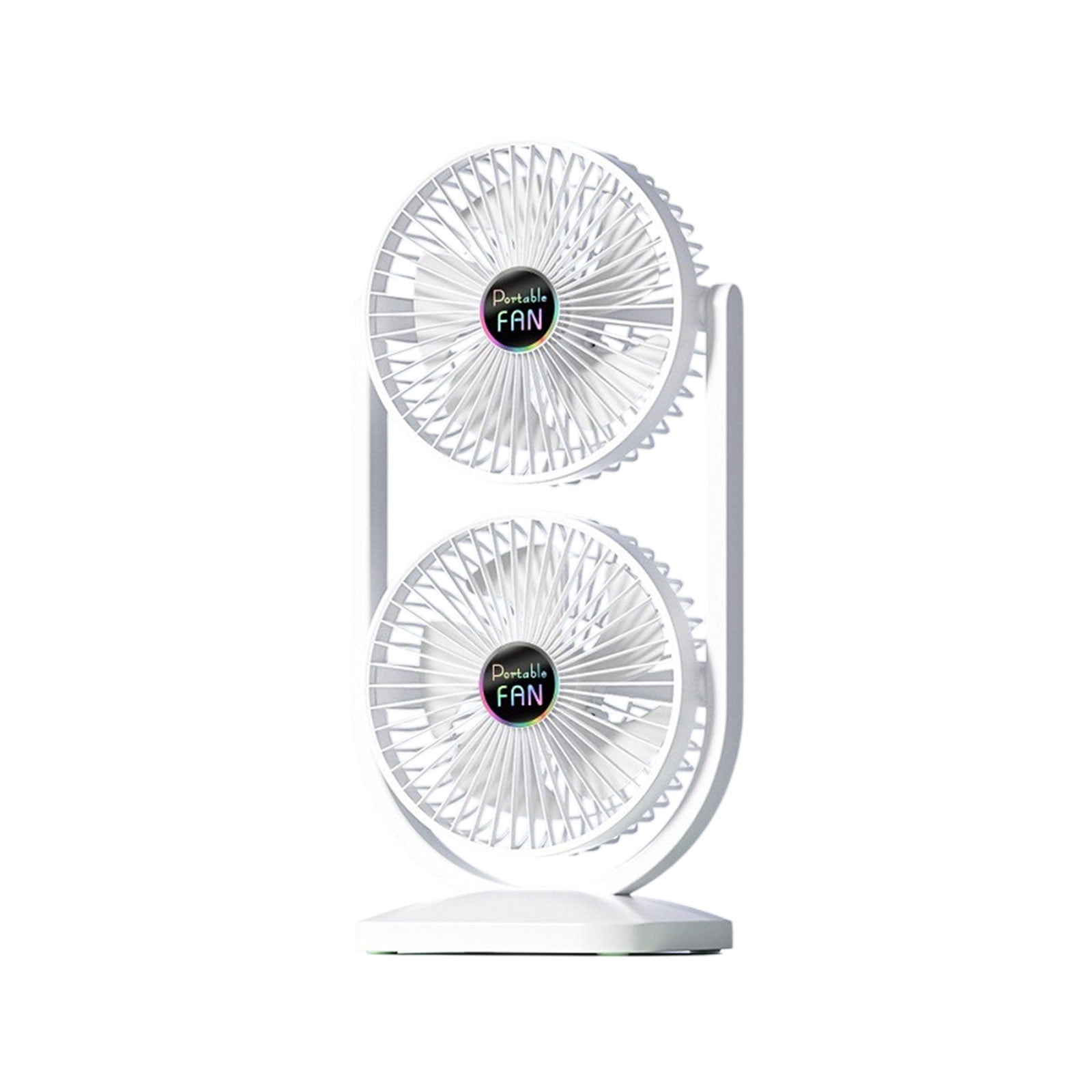 geerera Double Head Two-way Desktop Portable Fan With Three Adjustable ...