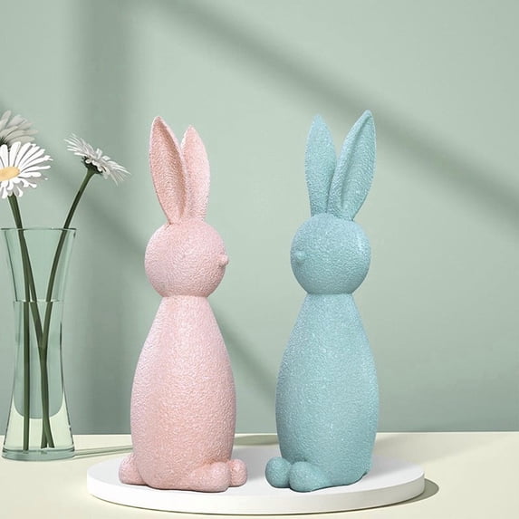 geerera Easter Bunny Figurine, Resin Rabbit Statues, Minimalist Spring ...