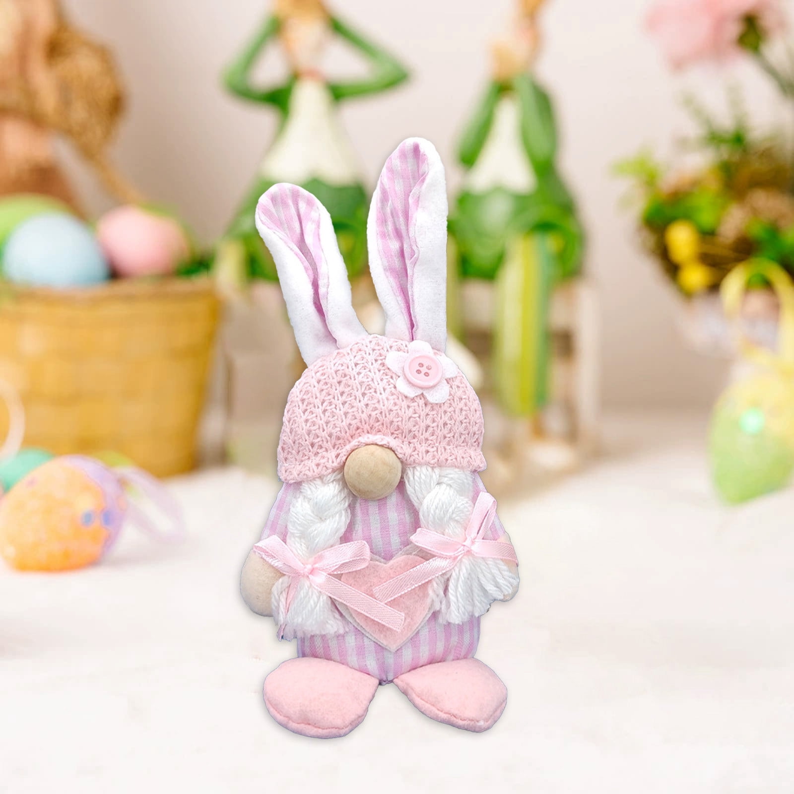 geerera Easter Gnome Decor, Plush Bunny Handmade Swedish Tomte Elf ...