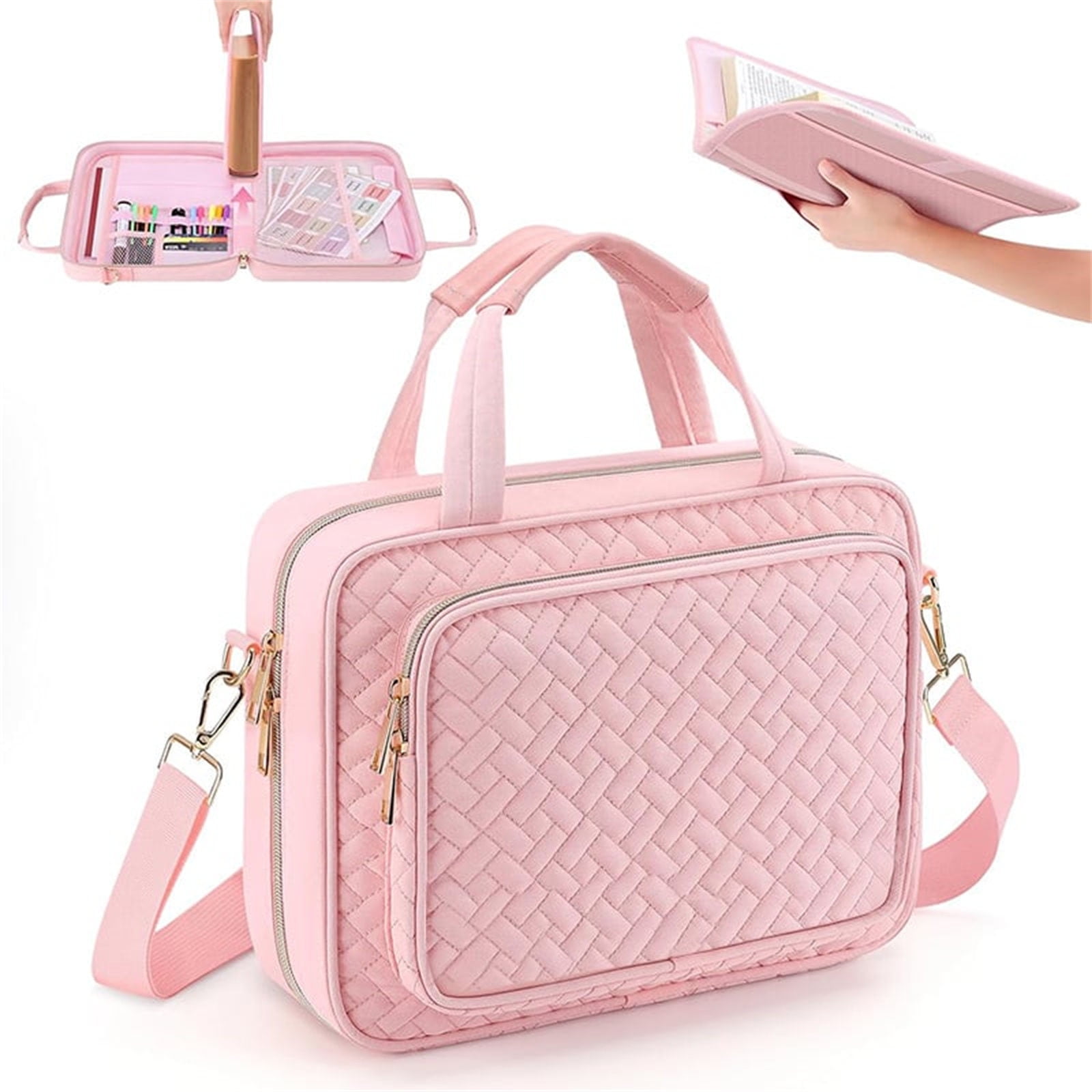 geerera Elegant Bible Cover for Women, Zippered Bible Case with Multiple Compartments & Shoulder ...