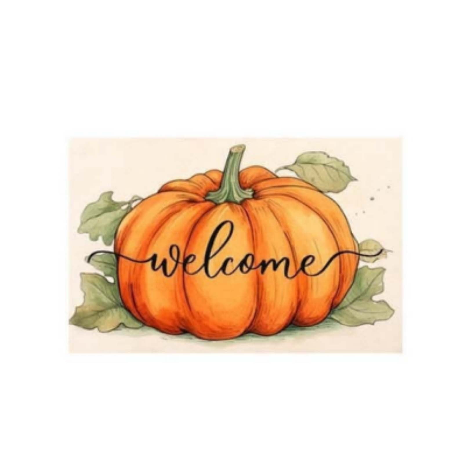 geerera Fall Doormat, Vintage Truck Pumpkin Design - 23.6x17.5 Inch Non ...
