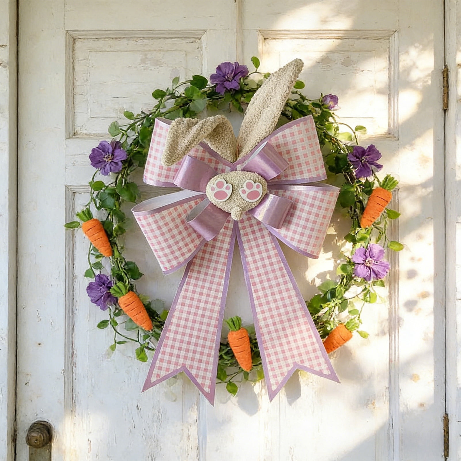 geerera Large Easter Wreath Bow for Front Door, Decorative Bow with ...