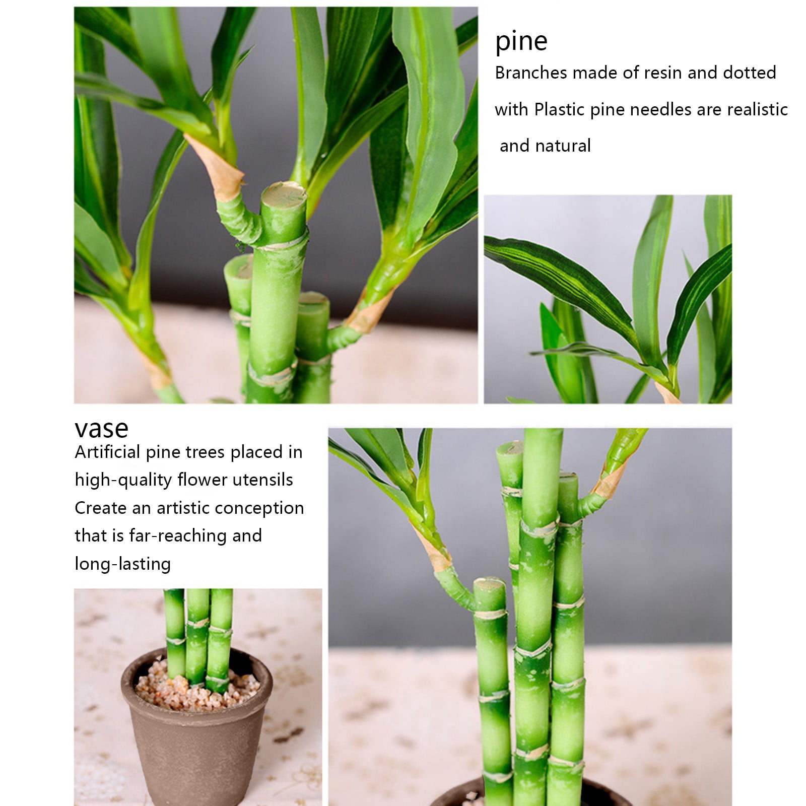 geerera Lucky Bamboo, Fake Plants, Artificial Green Plants, Simulation ...