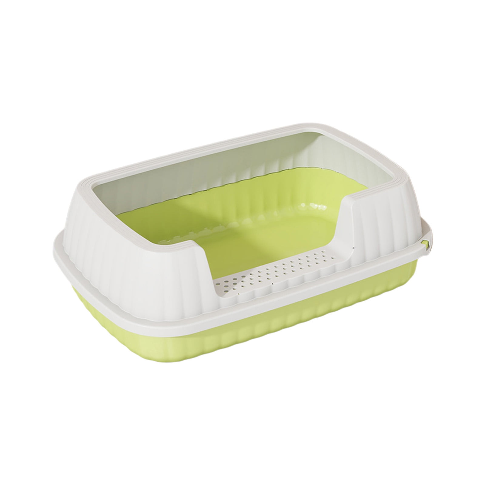 geerera Pet Litter Pan with Scooper, Open Cat Litter Box with High Side ...