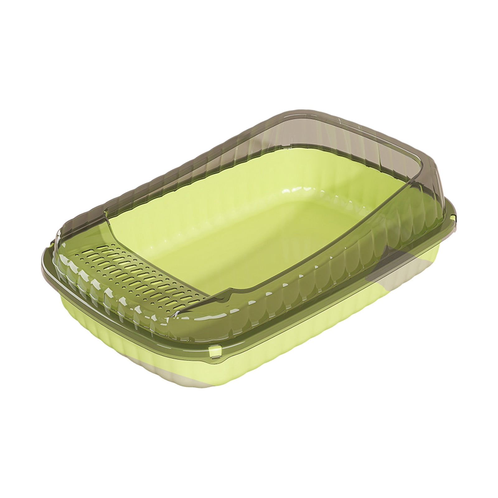 geerera Pet Litter Pan with Scooper, Open Cat Litter Box with High Side ...