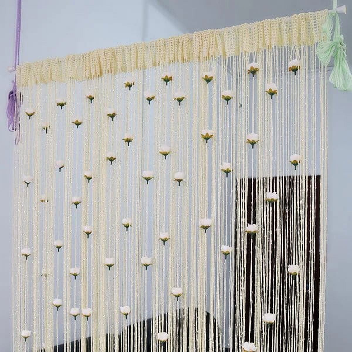 geerera Rose String Curtain Summer Door Curtains Door Screen Panel Home ...
