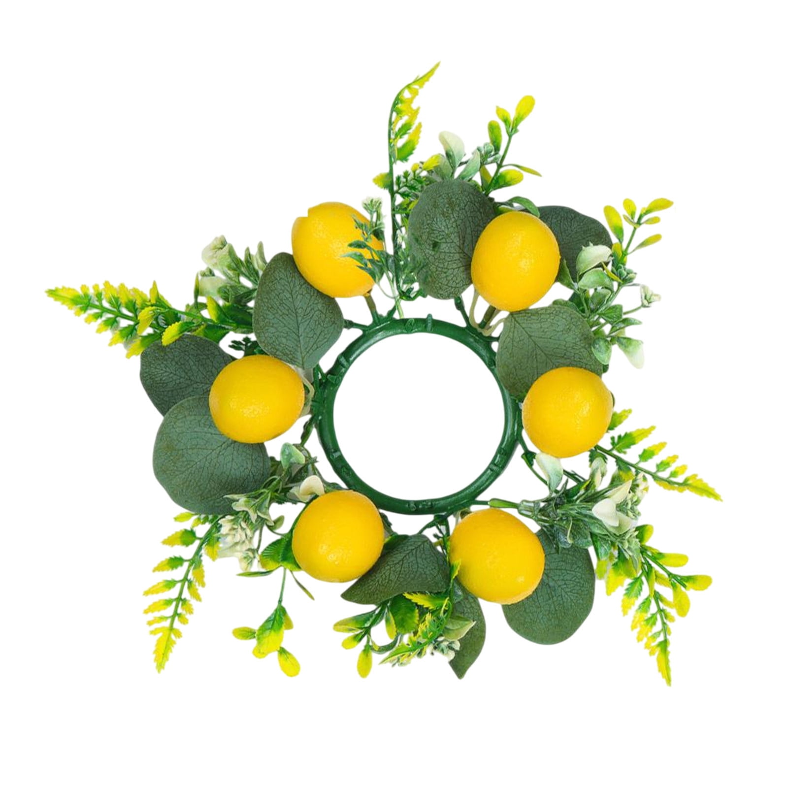 geerera Simulation Lemon Candle Rings Wreaths, Center Decorative ...