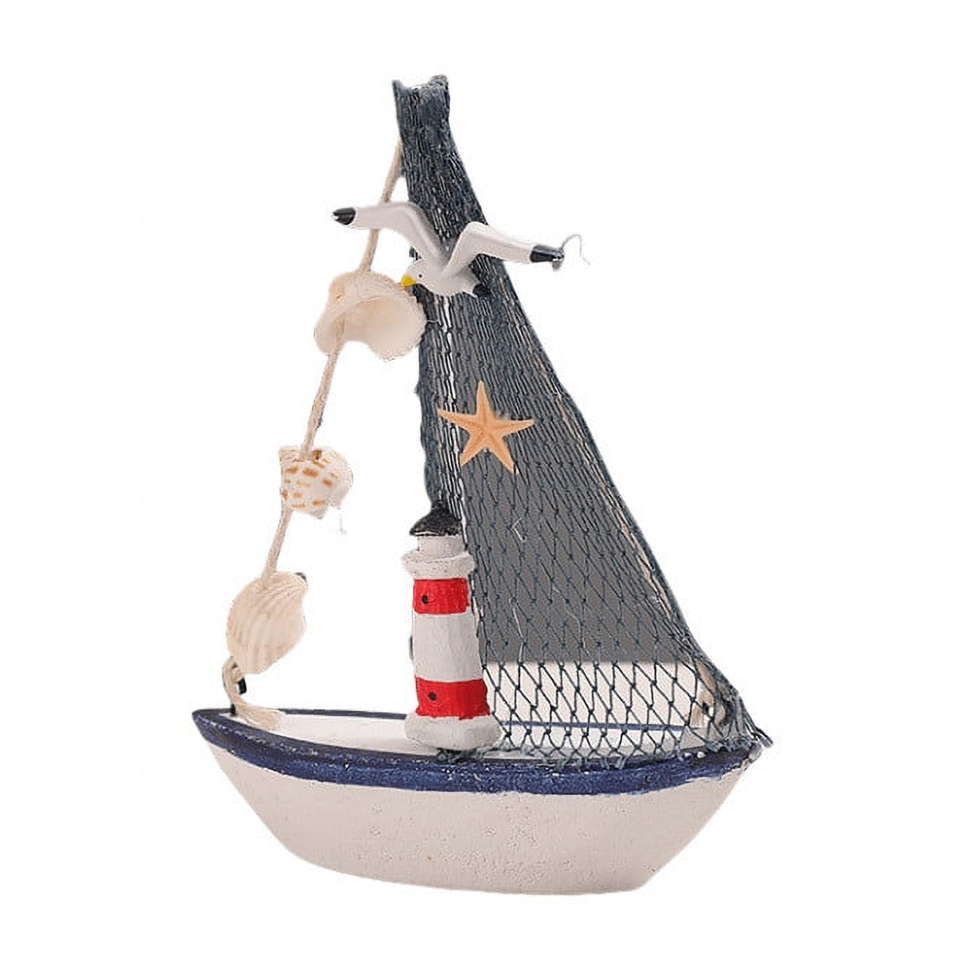 geerera Wooden Sailboat Small Ornaments,Sailboat Model Decor, Beach ...