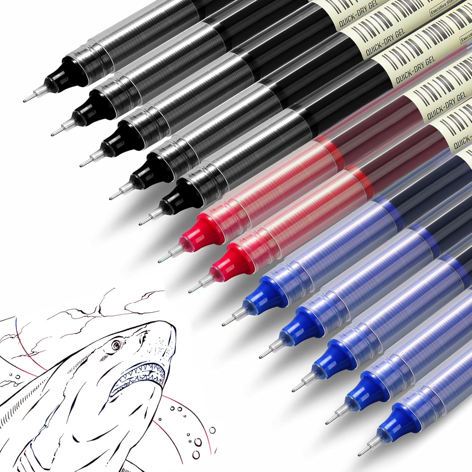 gel pens rolling ball pens fine point quick dry Ink 0.5 mm extra black ...