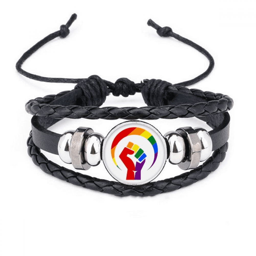gender differences around rainbow equality bracelet braided leather ...