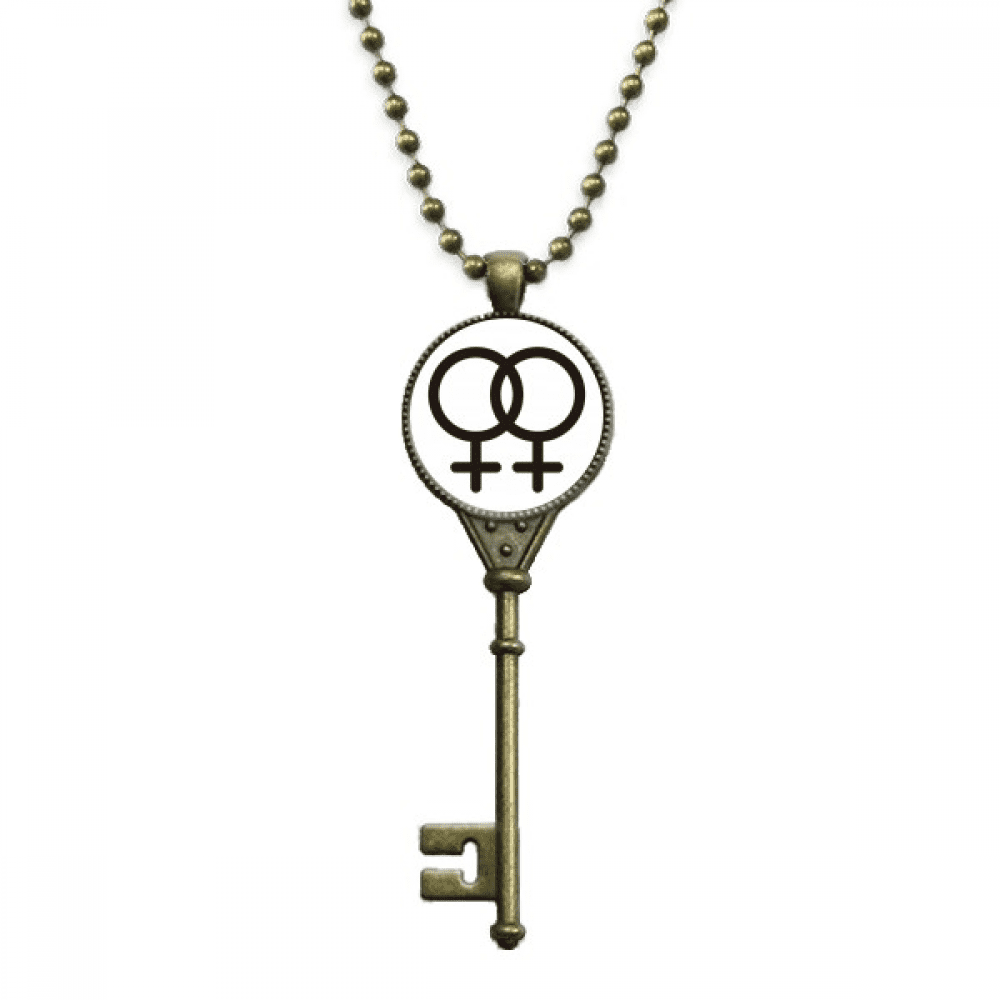 gender differentiation identifying women equality key necklace pendant ...
