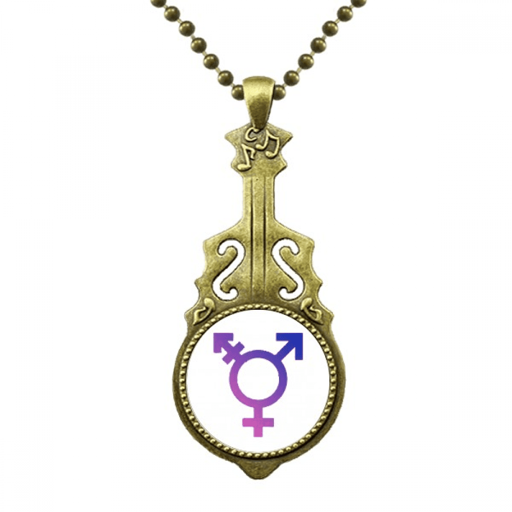 gender identity rainbow equality necklace antique guitar jewelry music ...