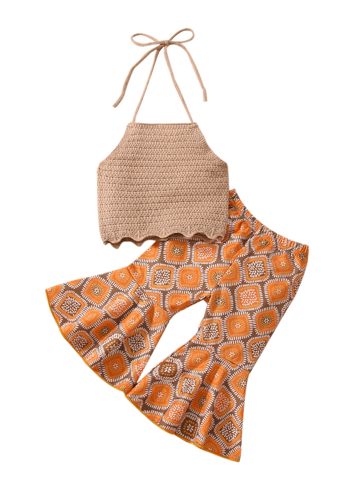 generic Kid Infant Baby Girls Summer Outfits Sleeveless Halterneck Tops ...