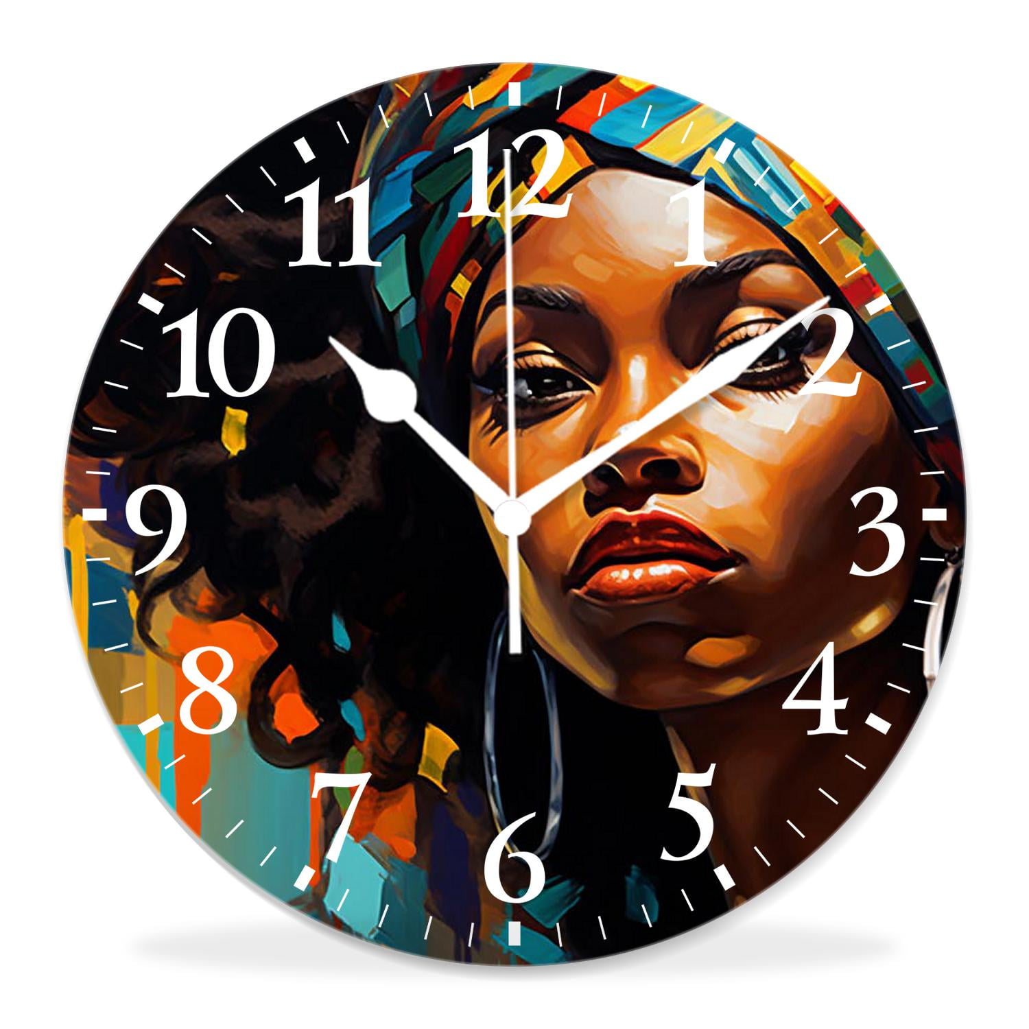 generic Silent Non Ticking 12 inch Round Wall Clocks,Beautiful African ...
