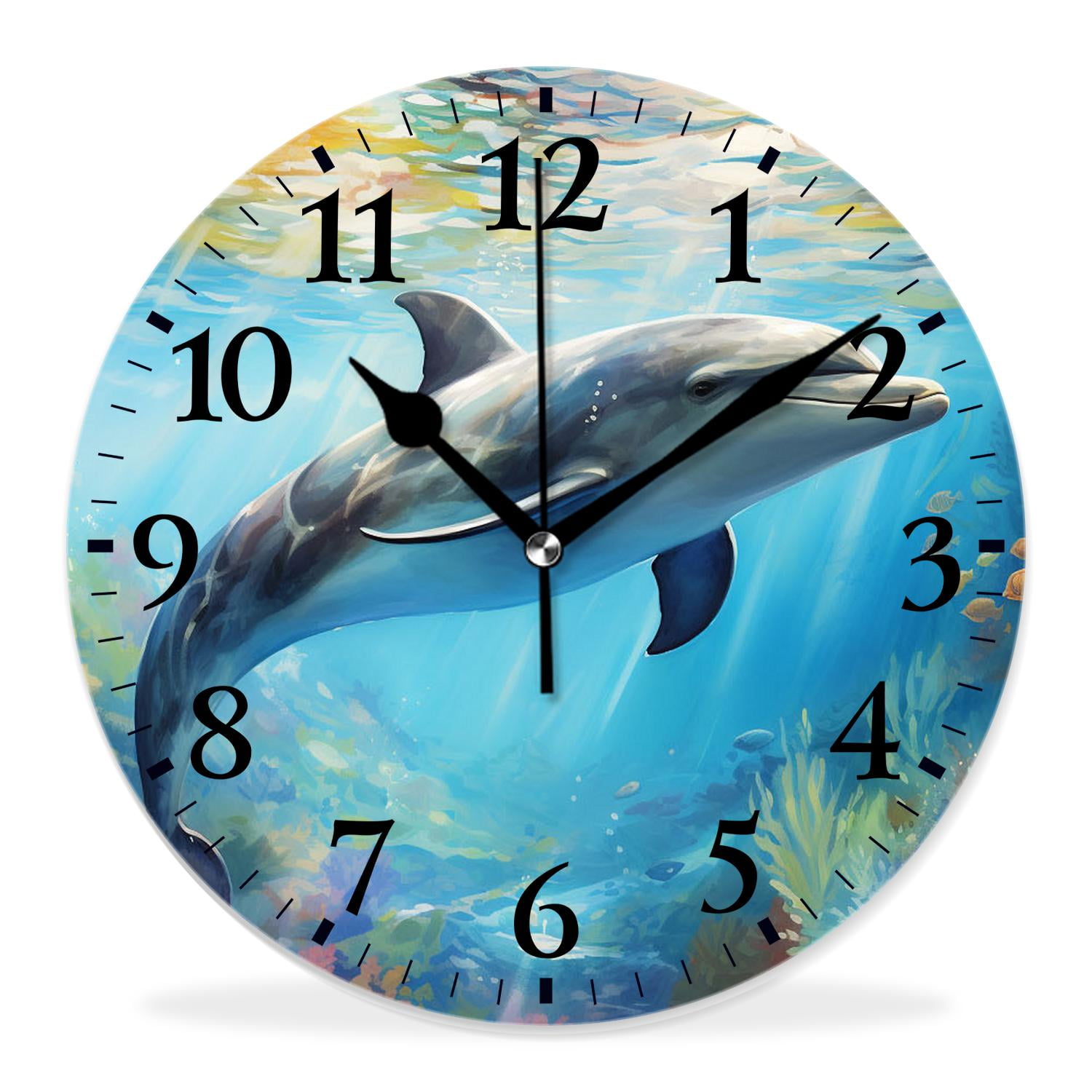 generic Silent Non-Ticking Decorative 14 inch Wall Clock,Marine Sea ...