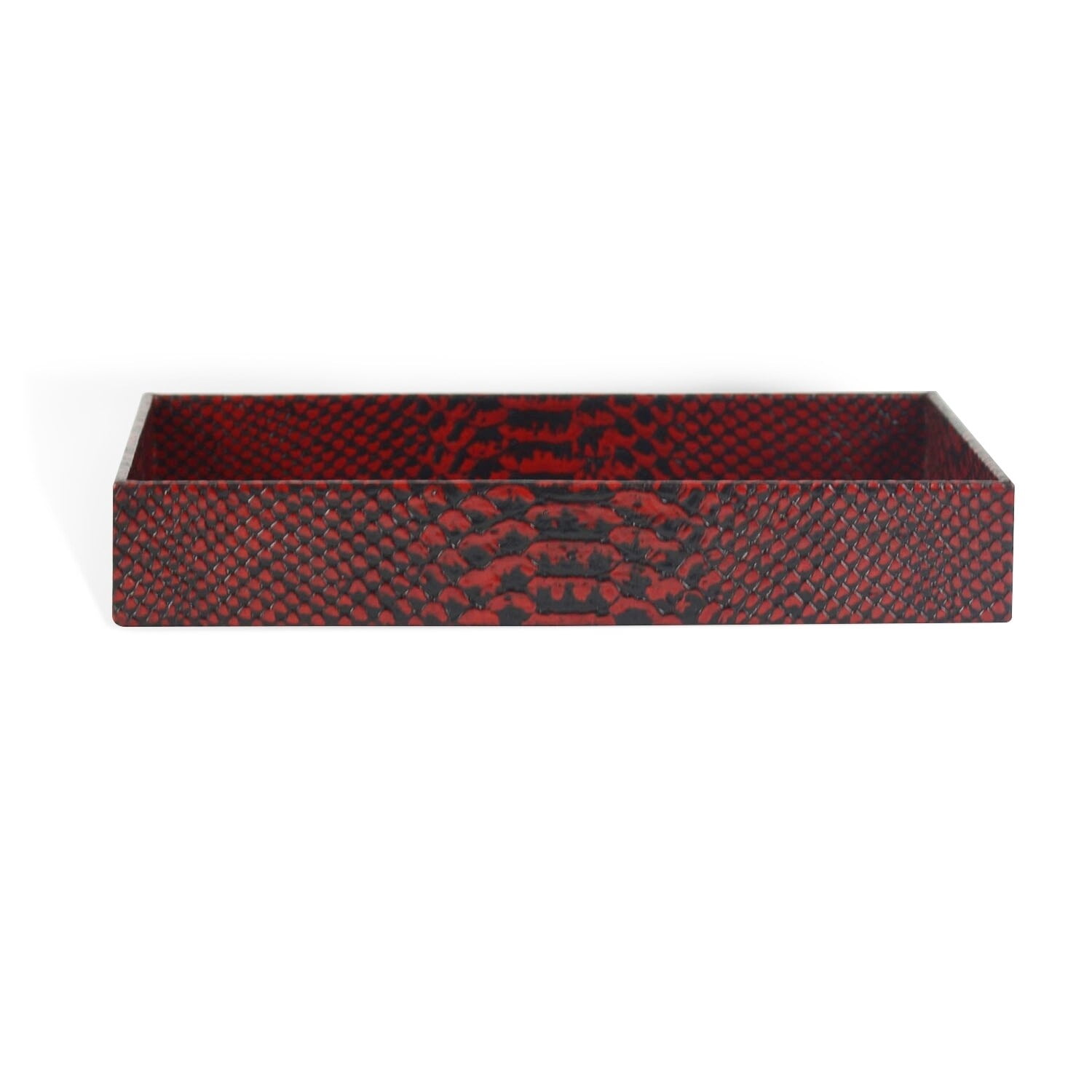 Rembrandt Home LRM-T3 Genuine Leather Rectangle Storage Tray, Red Mamba ...