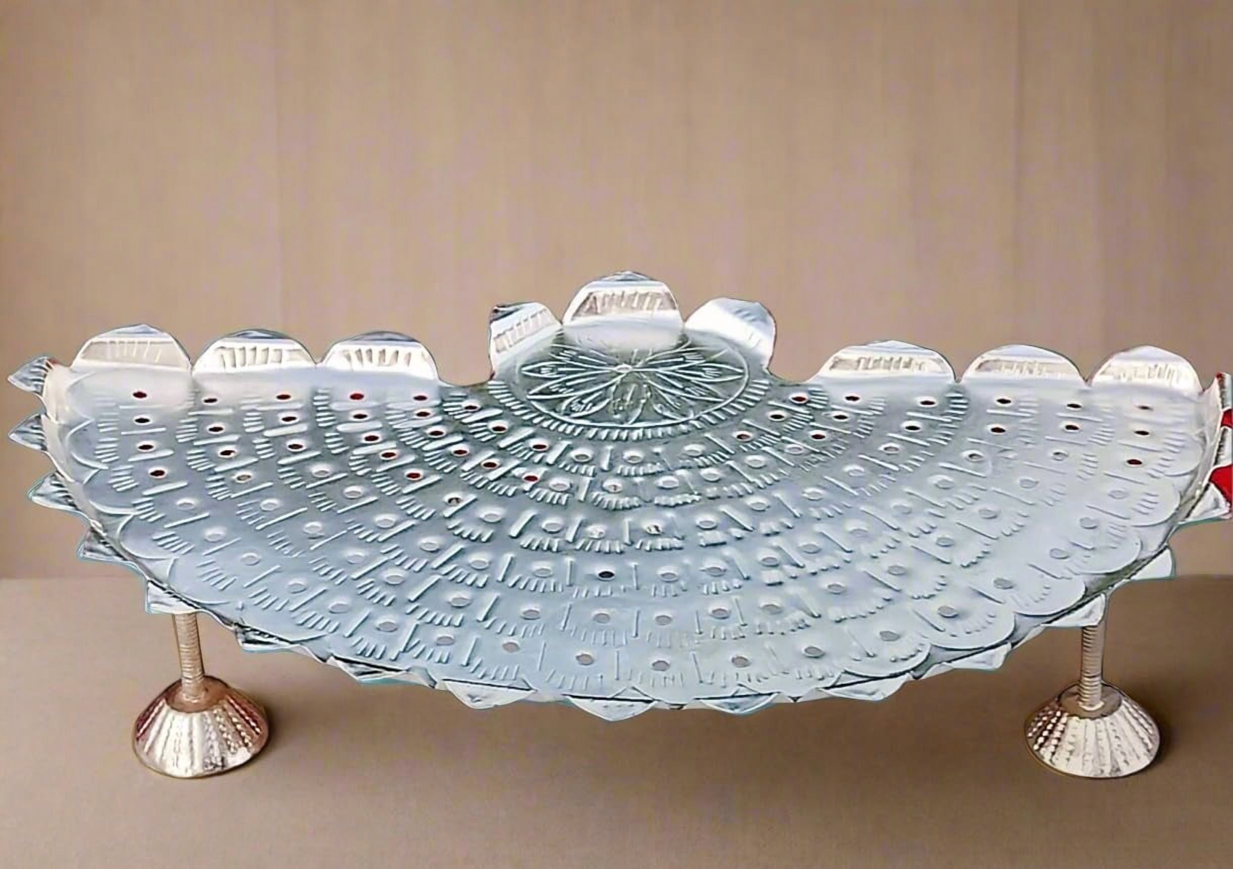 german silver Flower Lotus Ashtottaram Stand with detachable legs ...