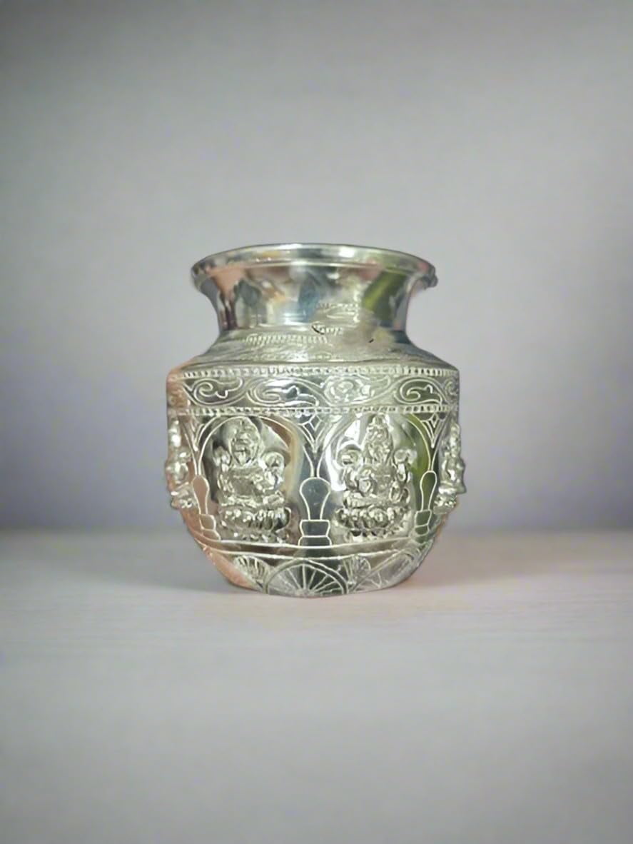 german silver astha lakshmi kalash for housewarming/ diwali pooja ...
