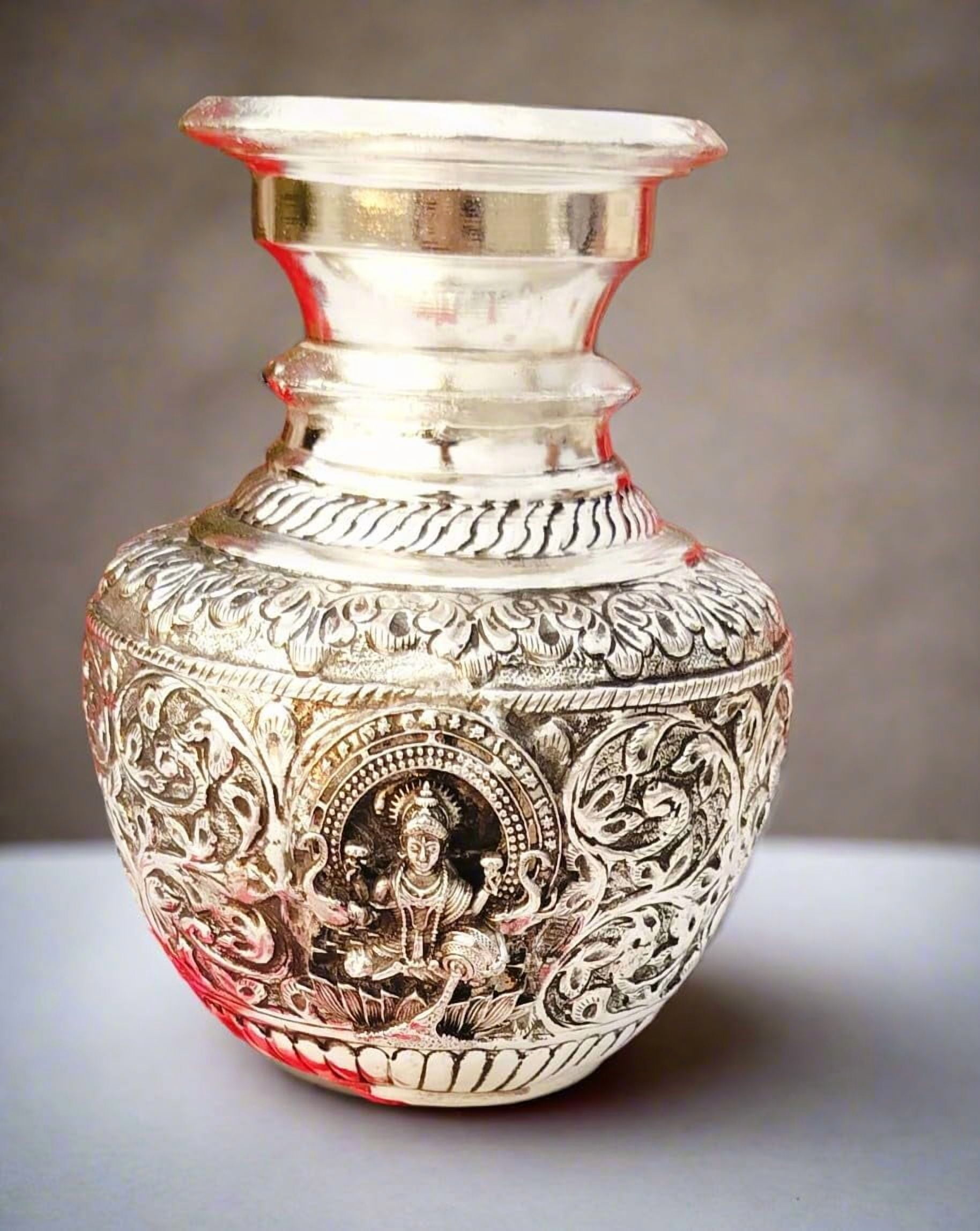 german silver lakshmi kalash big size for vara lakshmi/ housewarming ...