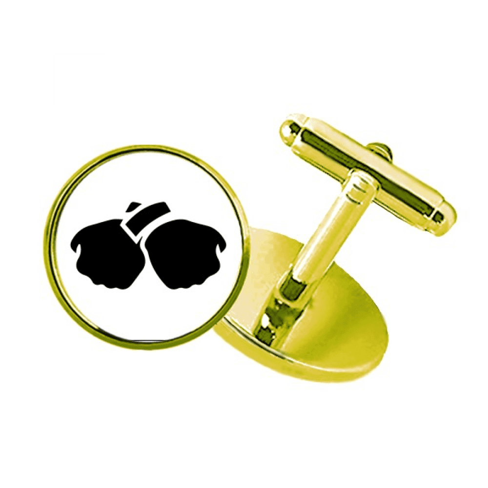 gesture fist outline pattern studded business metal cufflinks en ...