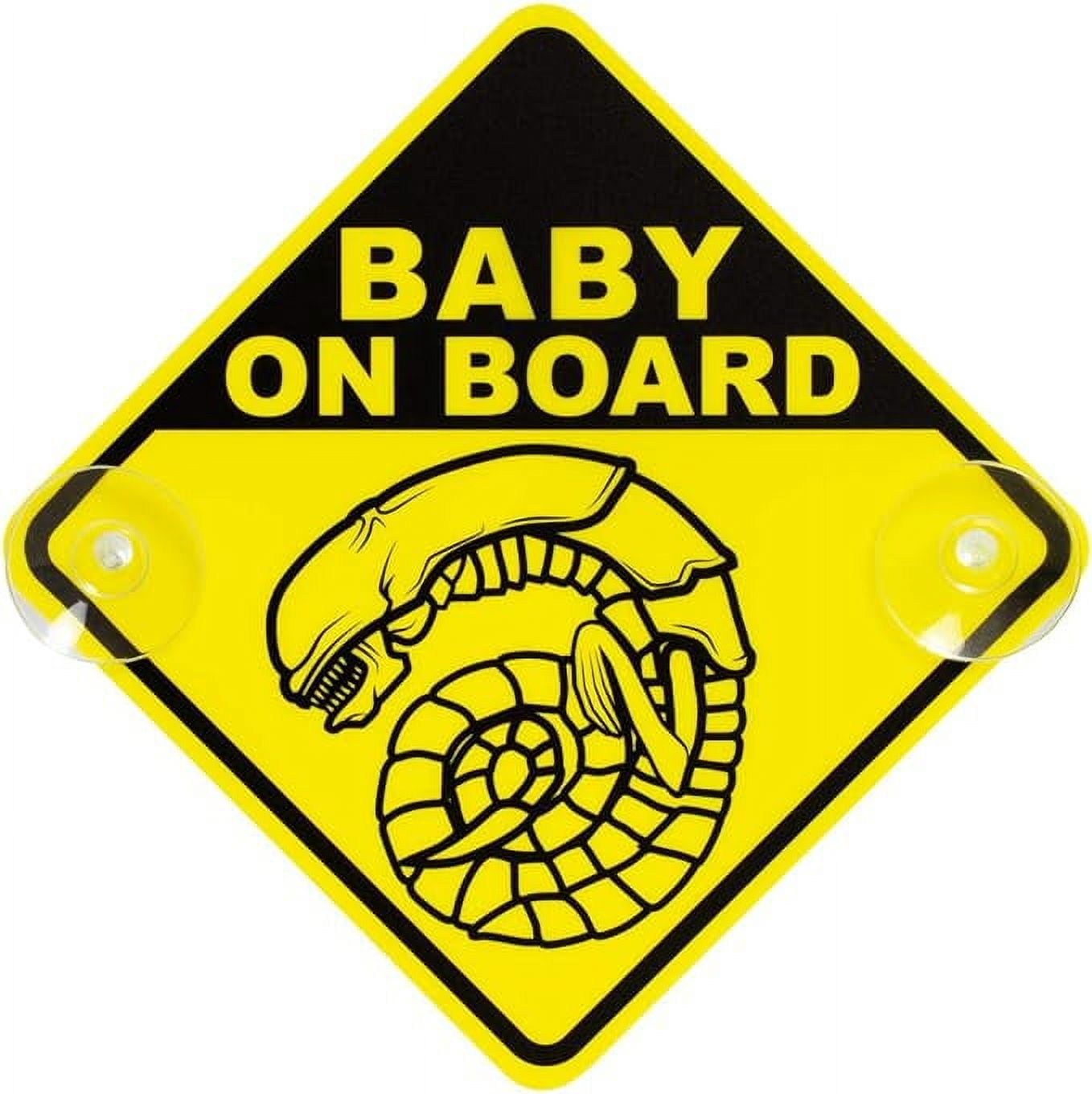 getDigital Chestburster Baby on Board Car Window Sign - Yellow Safety ...