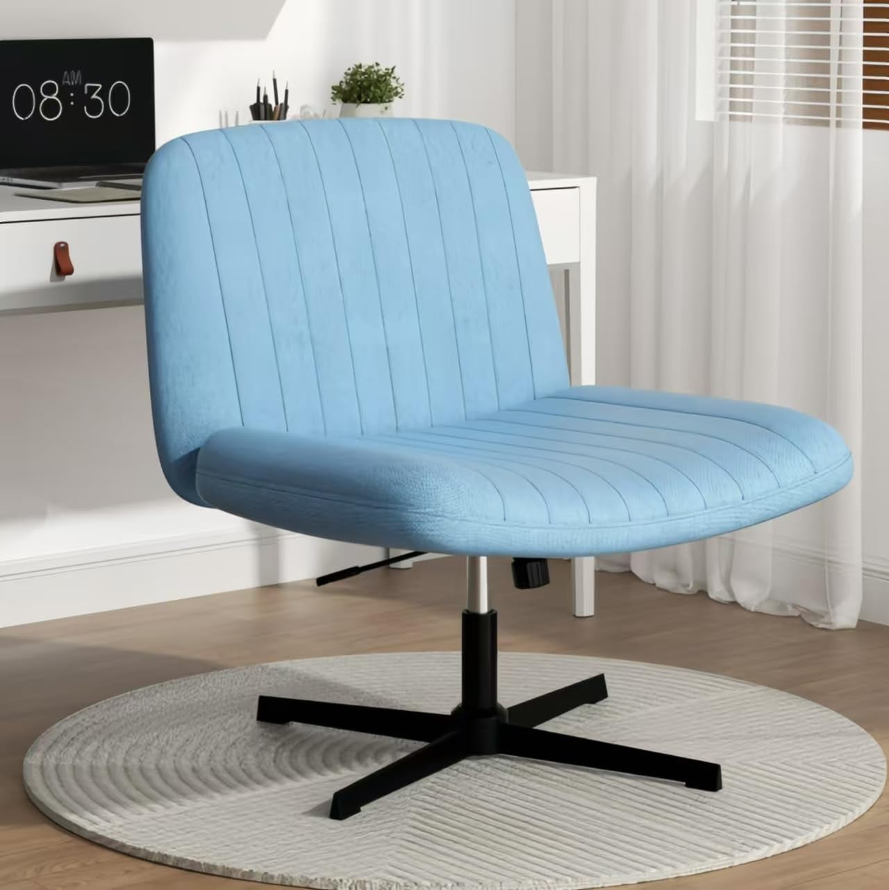 gfbd Cross Legged Chair with Wheels Armless Wide Chair's for Vanity ...
