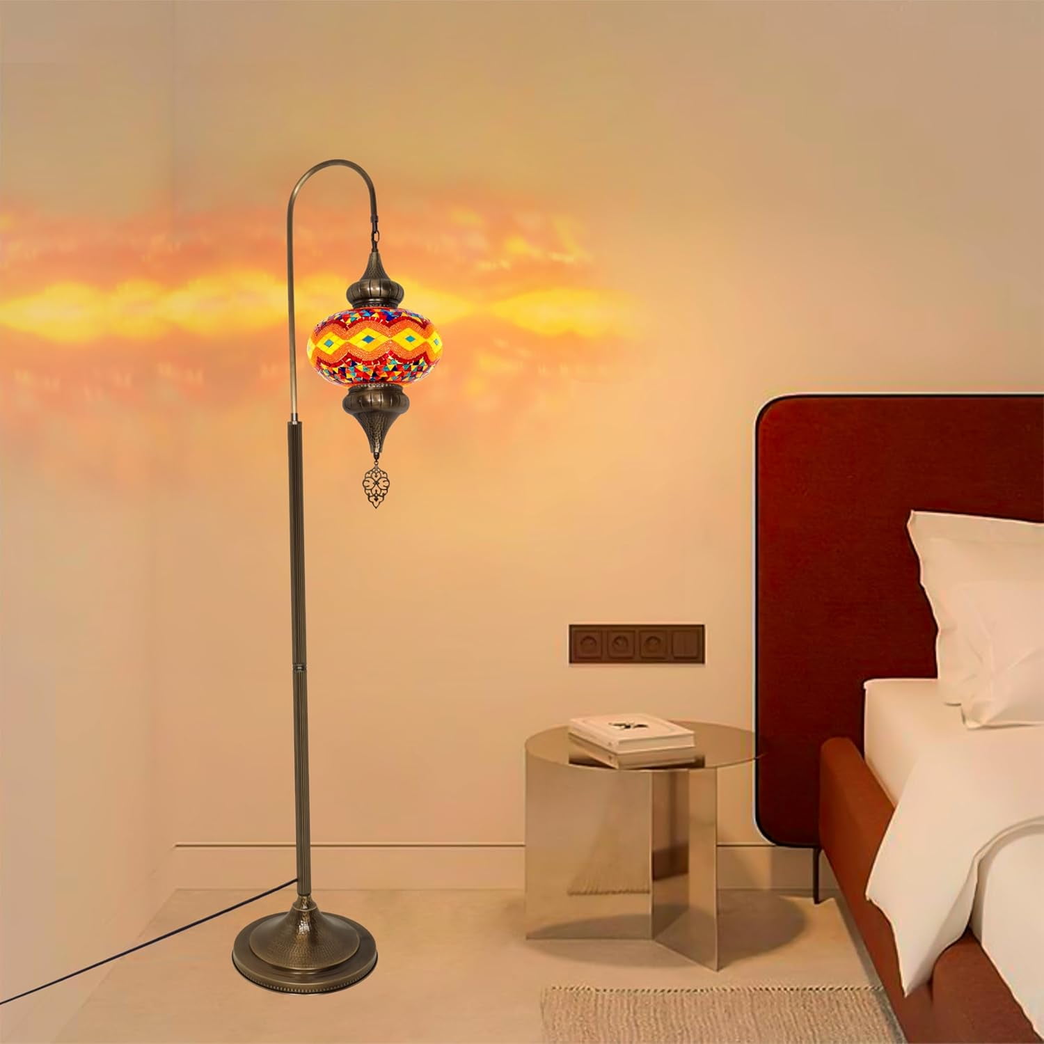 gfbd Enchanting Turkish Mosaic Floor Lamp - Moroccan Swan Neck Design ...