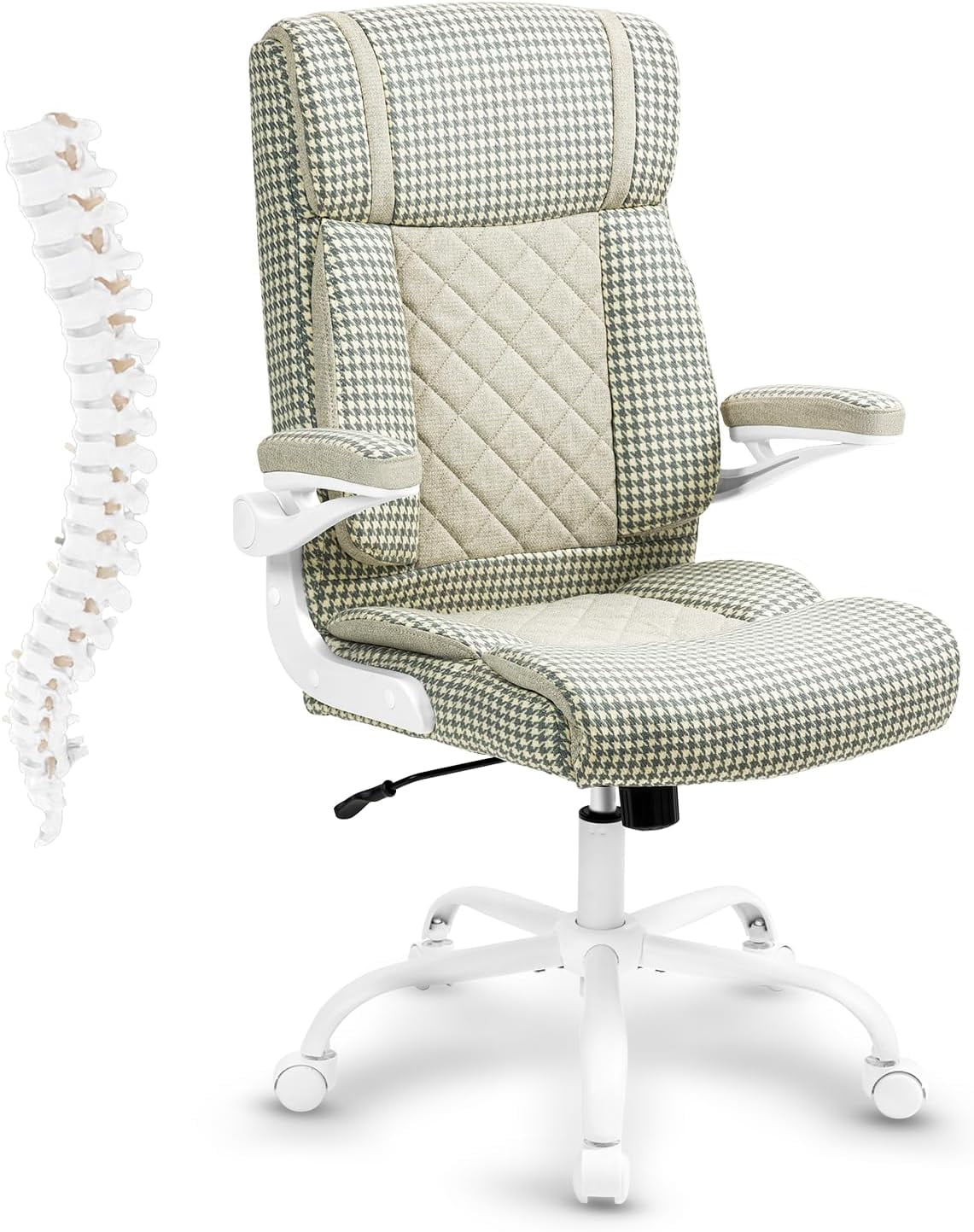 gfbd Executive Chair High Back Chair with Flip-up Armrest Fabric Swivel ...