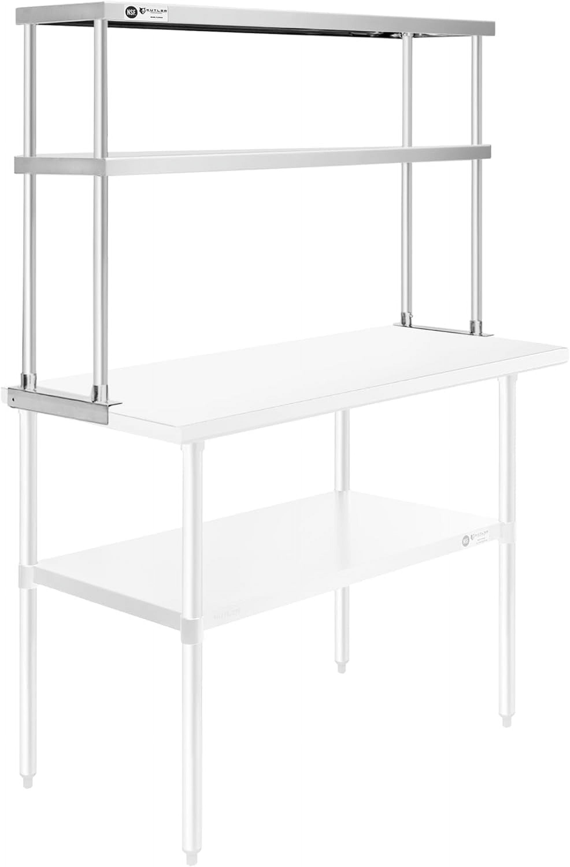 gfbd Stainless Steel Double Overshelf 60" x 12" NSF Commercial 2-Tier ...