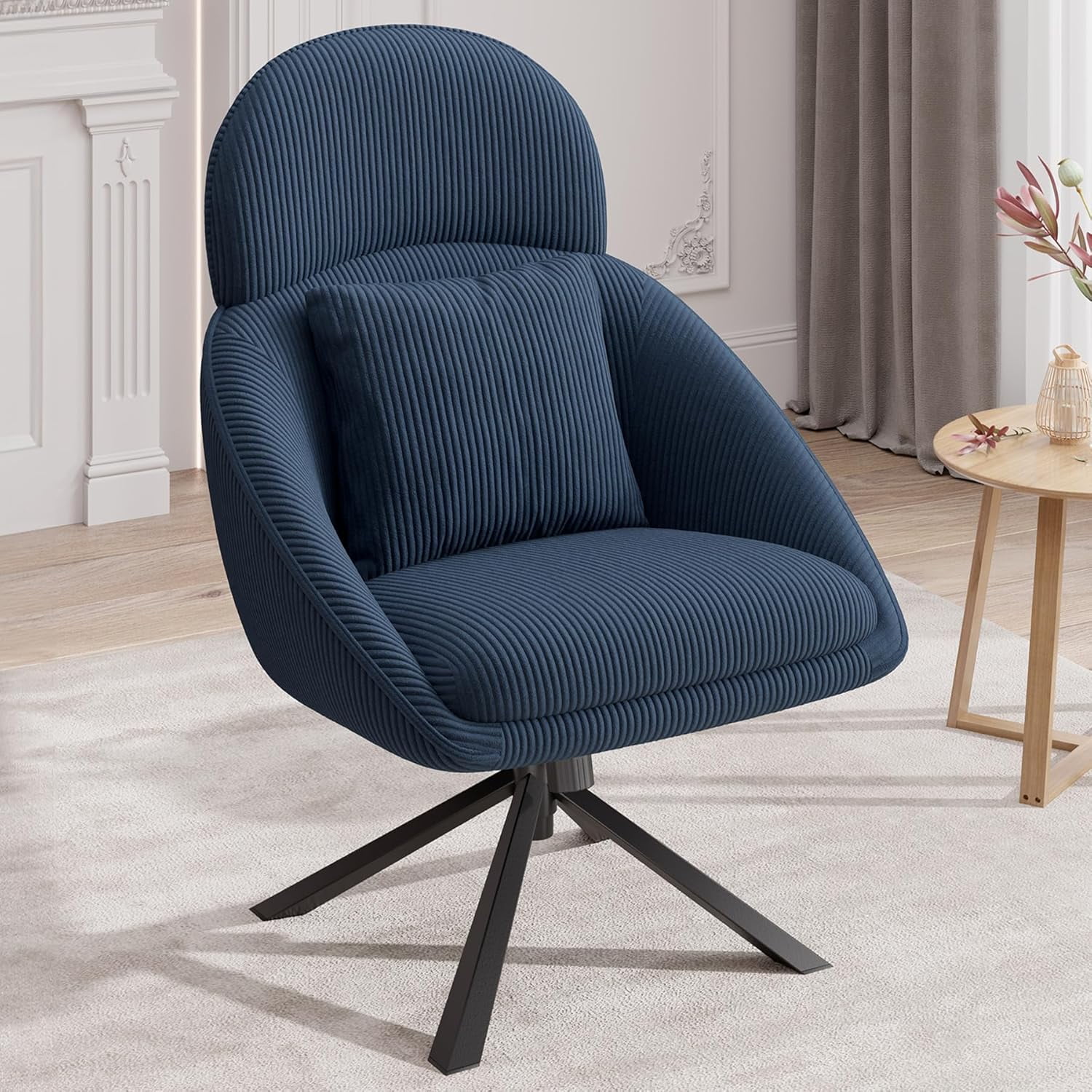 gfbd Swivel Accent Chairs Oversized Upholstered Corduroy Rocking Armchairs Headrest for Living ...